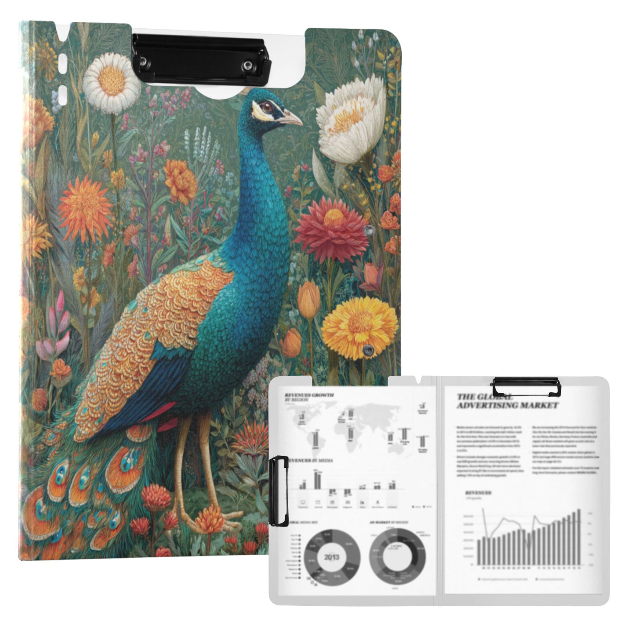 Wobogo Peacock A4 Foldable Clipboard with Horizontal and Vertical ...