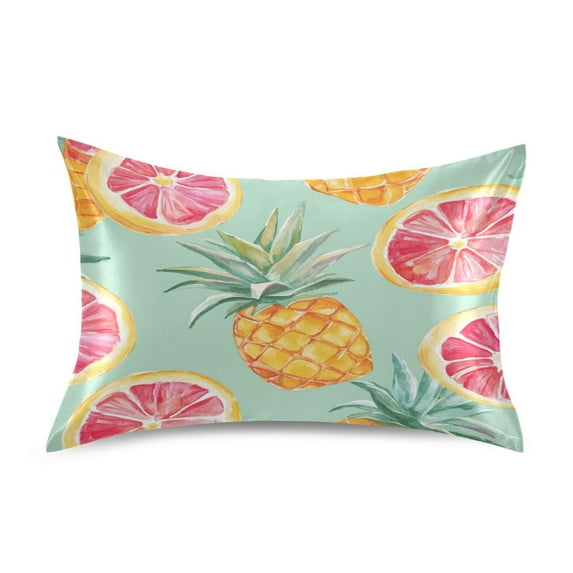 Wobogo Pineapple Blood Orange Satin Pillowcase Soft Smooth Envelope ...