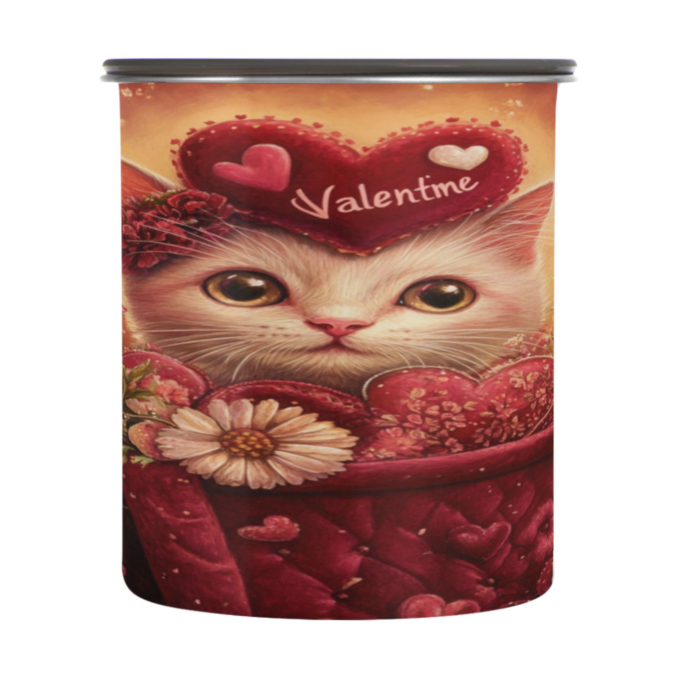 Wobogo Pink Basket Cat Food Storage Jars 304 Food Grade Stainless Steel ...