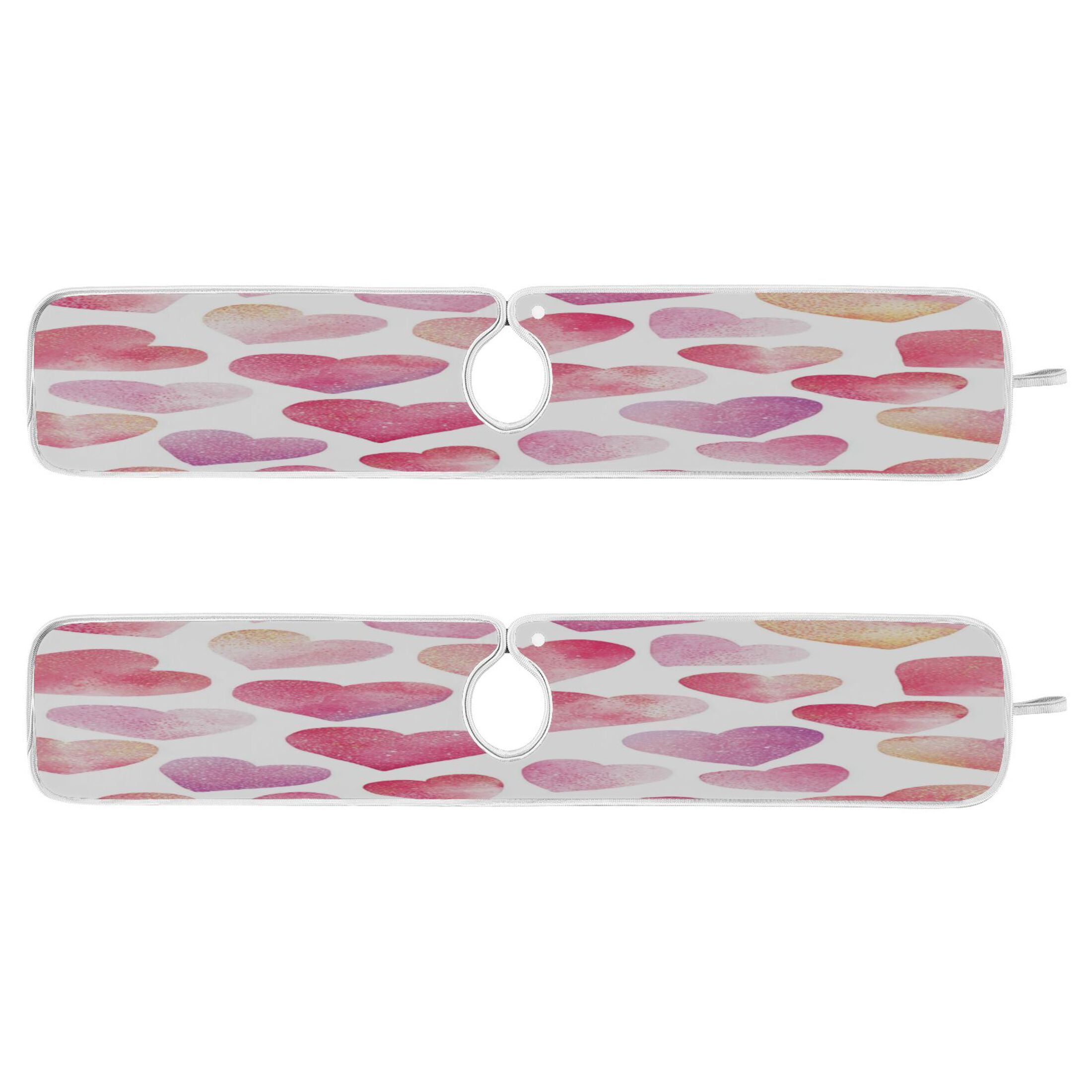 Wobogo Pink Glitter Hearts Pattern Faucet Drying Mat Set of 2 Sponge ...