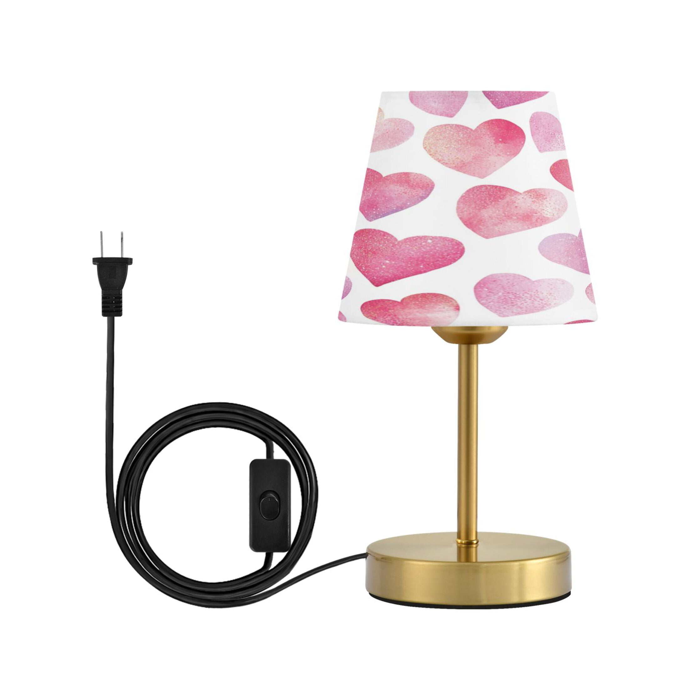 Wobogo Pink Glitter Hearts Pattern Table Lamps Three-channel Adjustable ...