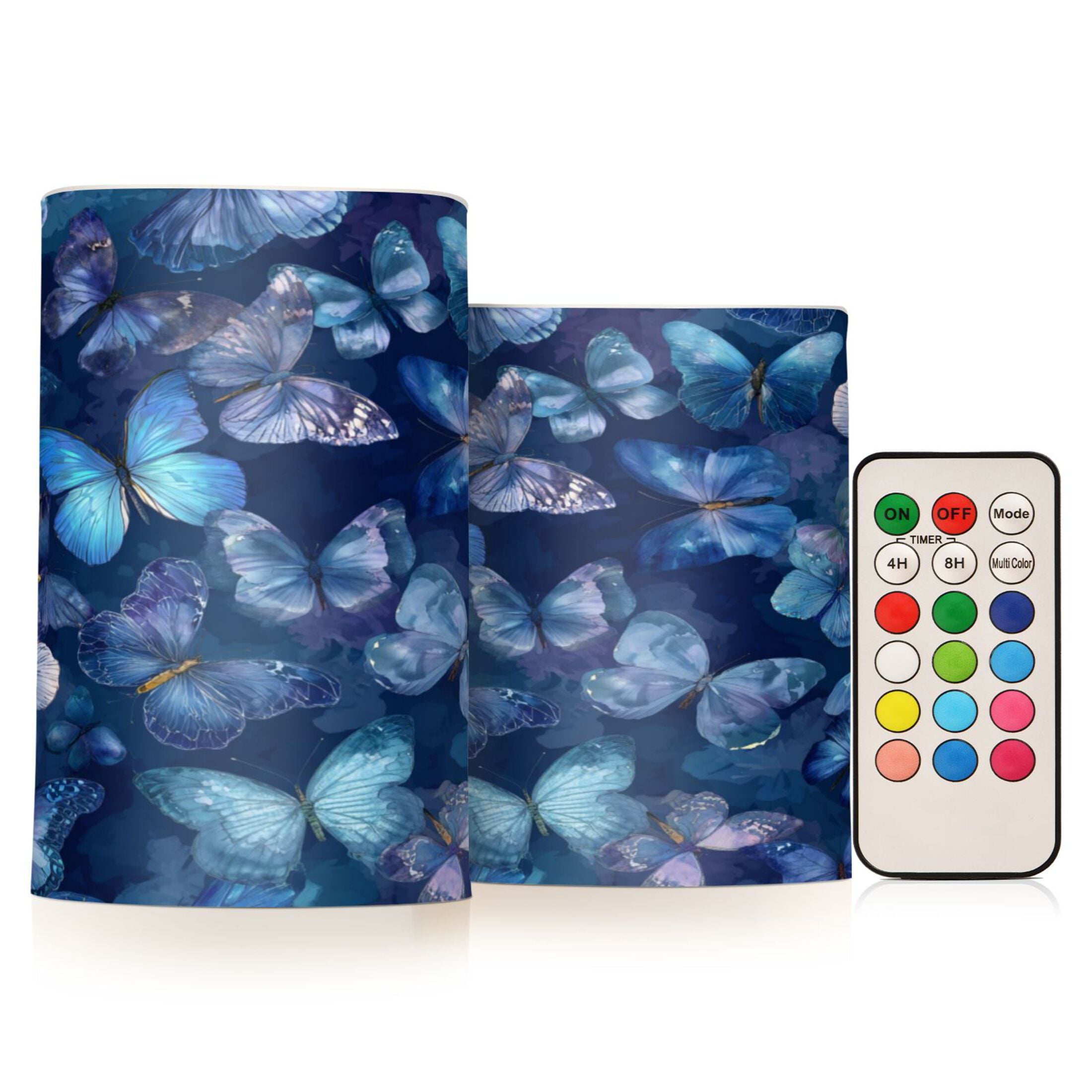 Wobogo Pretty Blue Butterfly Combo Flameless Flickering Candle Light ...