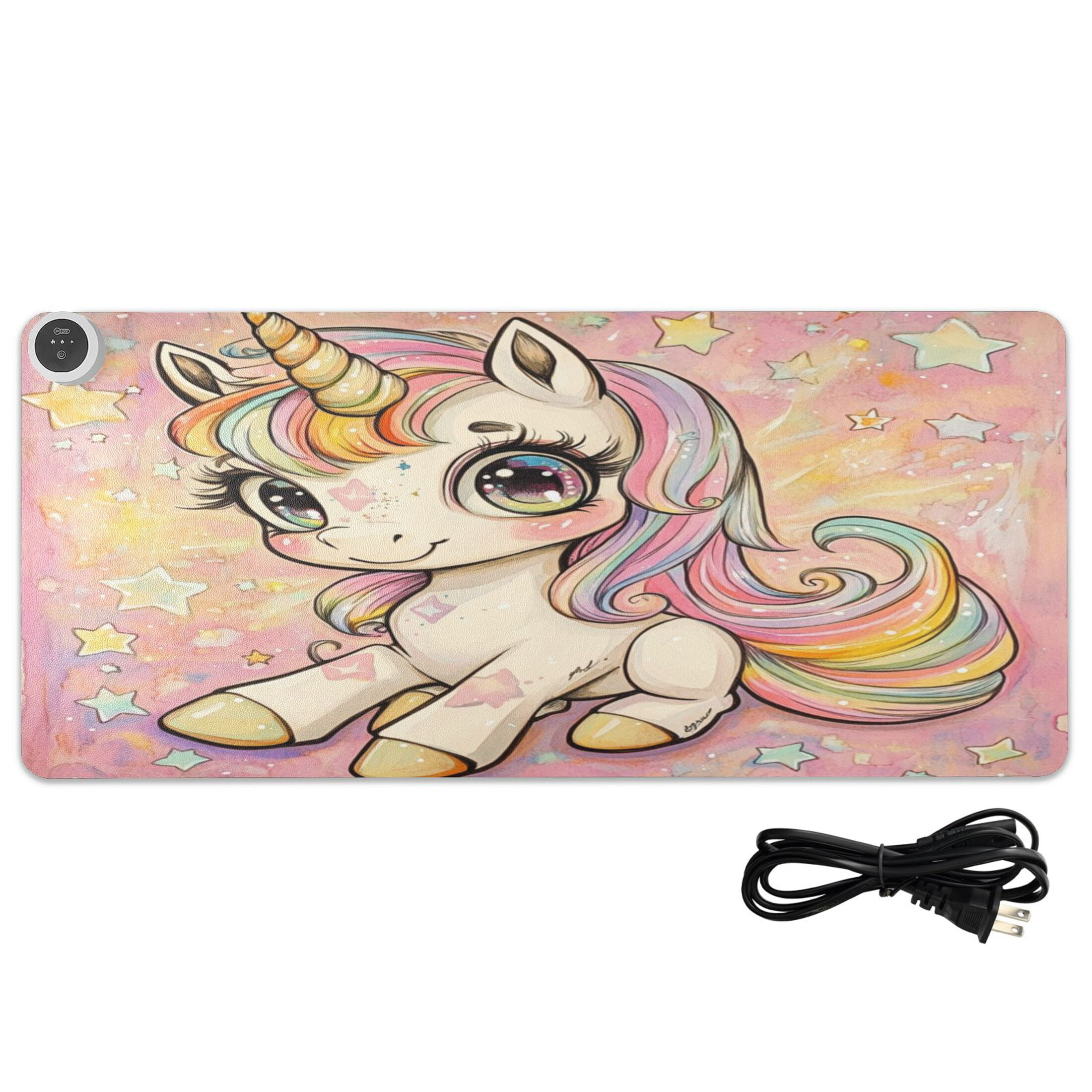 Wobogo Pretty Unicorns Heated Mouse Pad Extra-Large Desk Mat With 3 ...