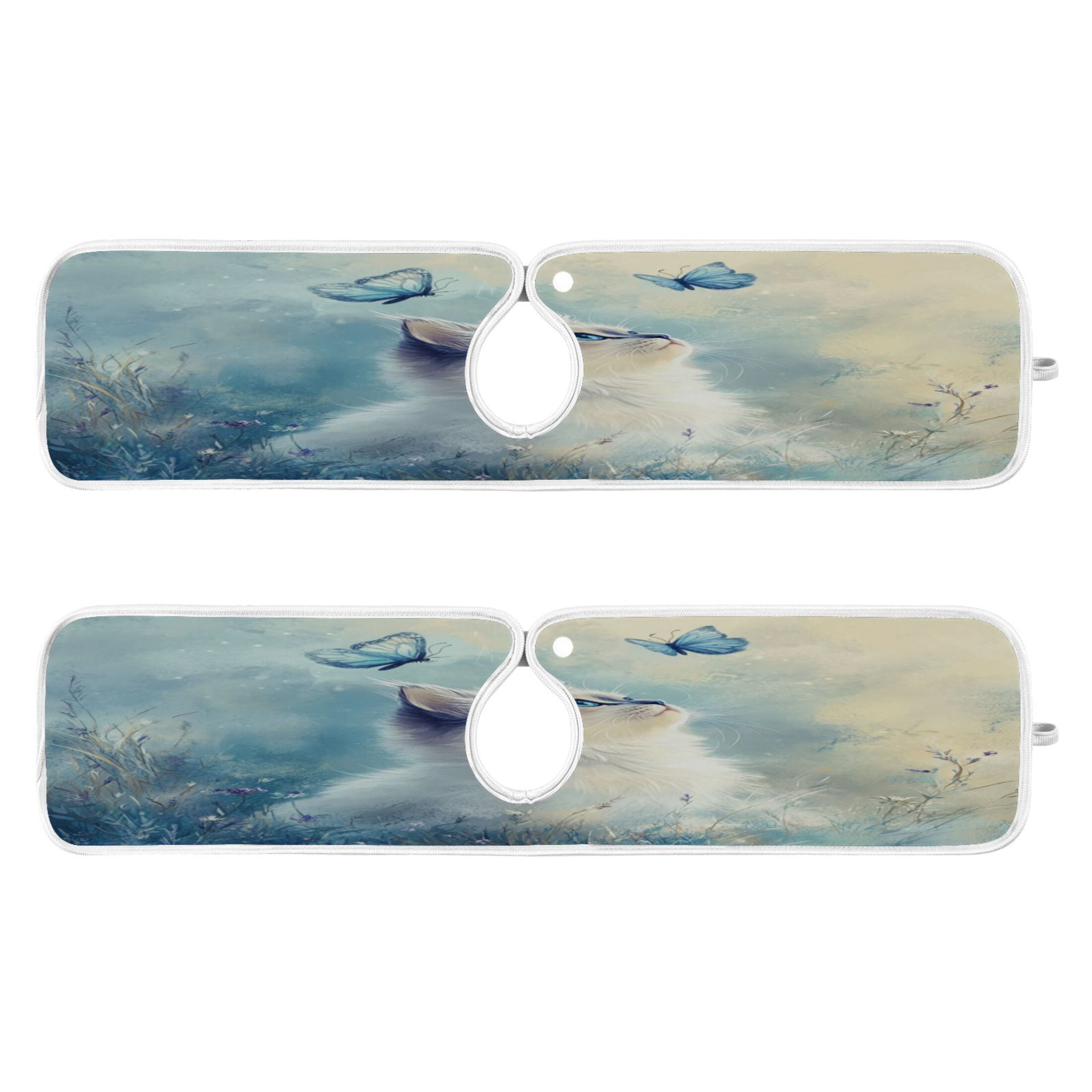Wobogo Pretty White Ragdoll Cat Faucet Drying Mat Set of 2 Sponge ...