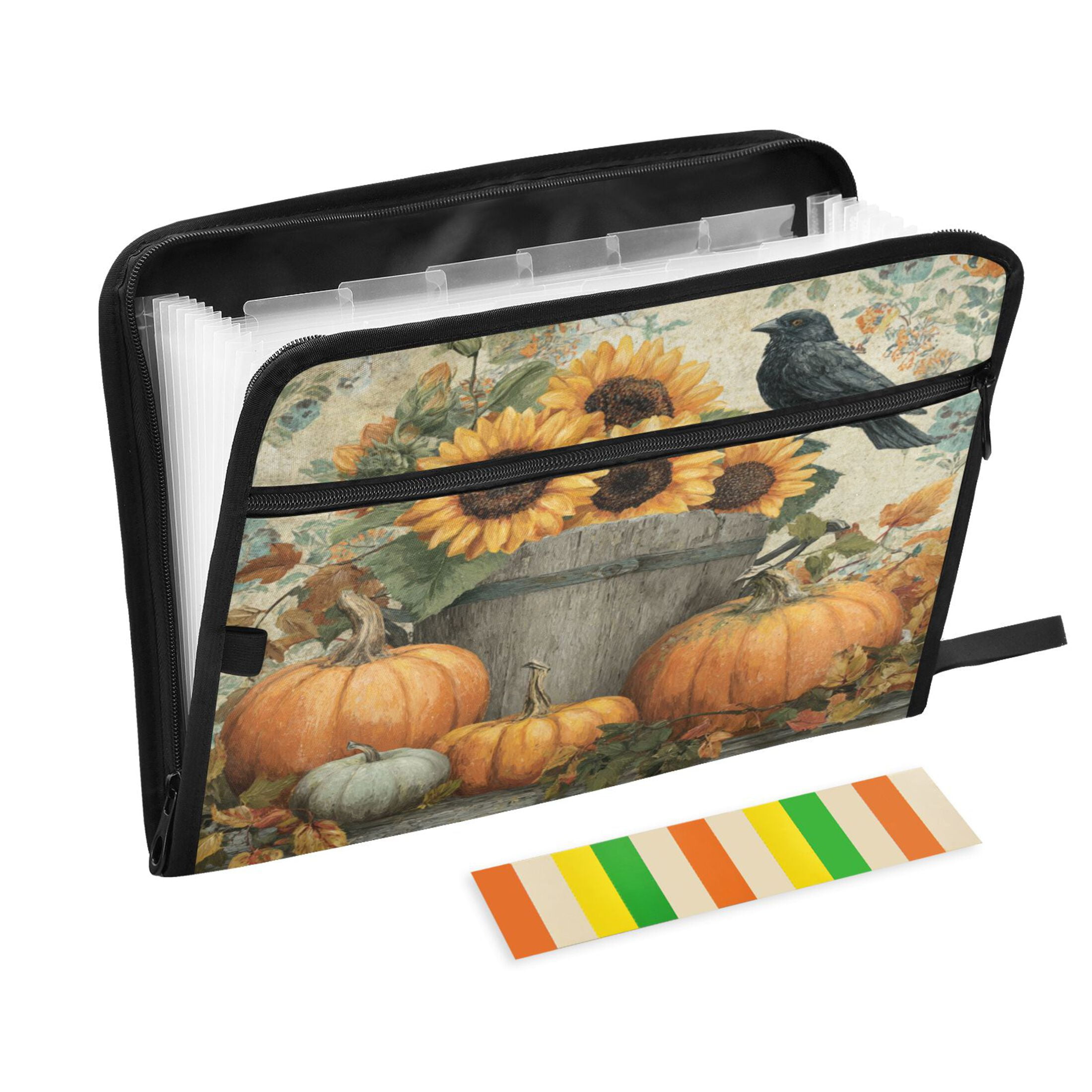 Wobogo Pumpkins Sunflowers Expanding File Folder Letter Size Accordion ...