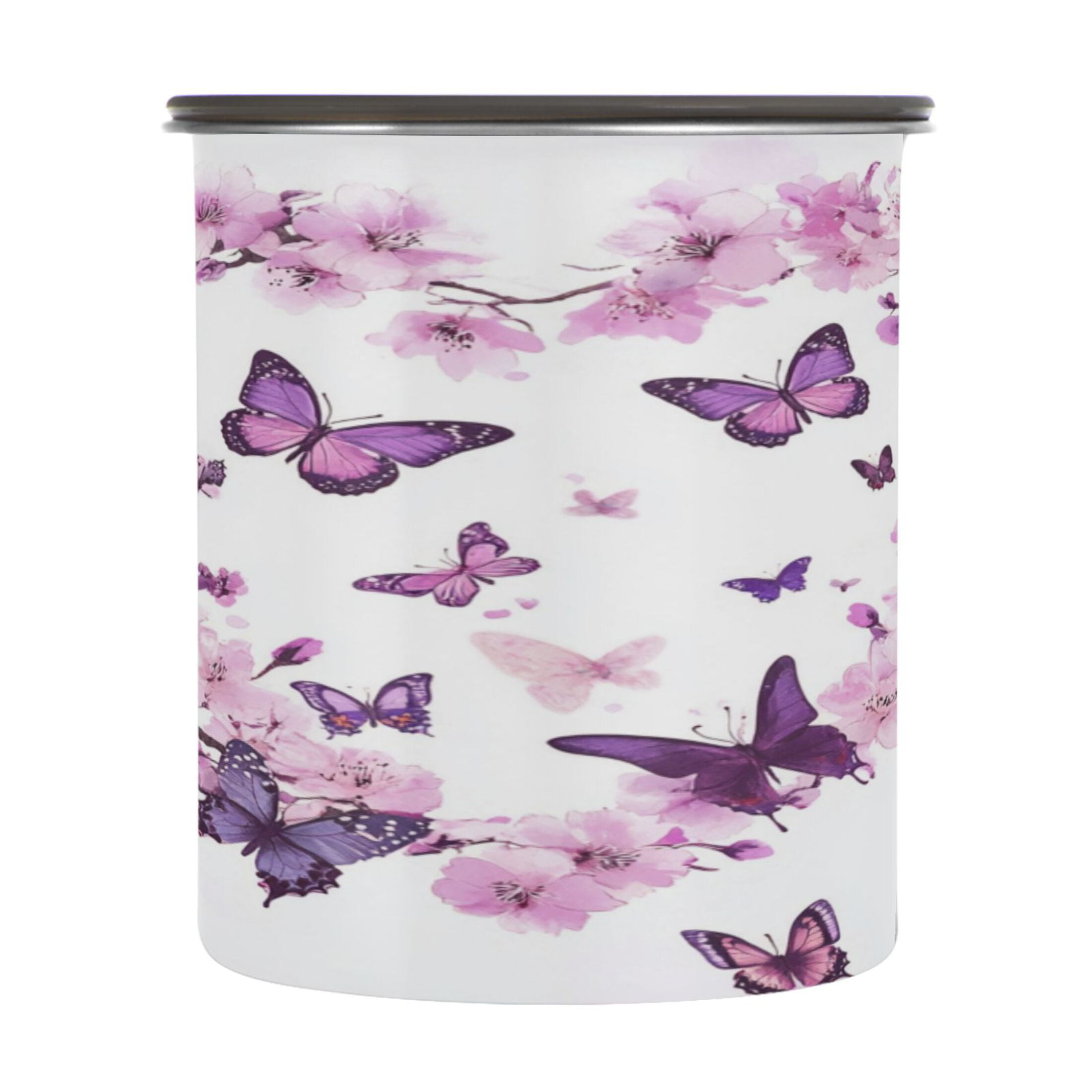 Wobogo Purple Butterfly Pink Floral Food Storage Jars 304 Food Grade ...