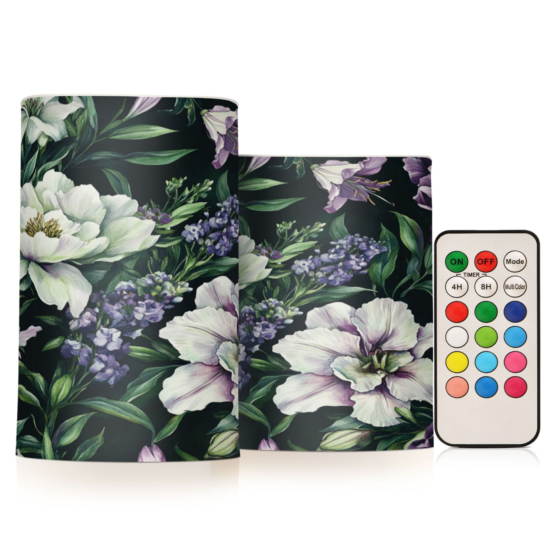 Wobogo Purple Lily Combo Flameless Flickering Candle Light with Remote ...