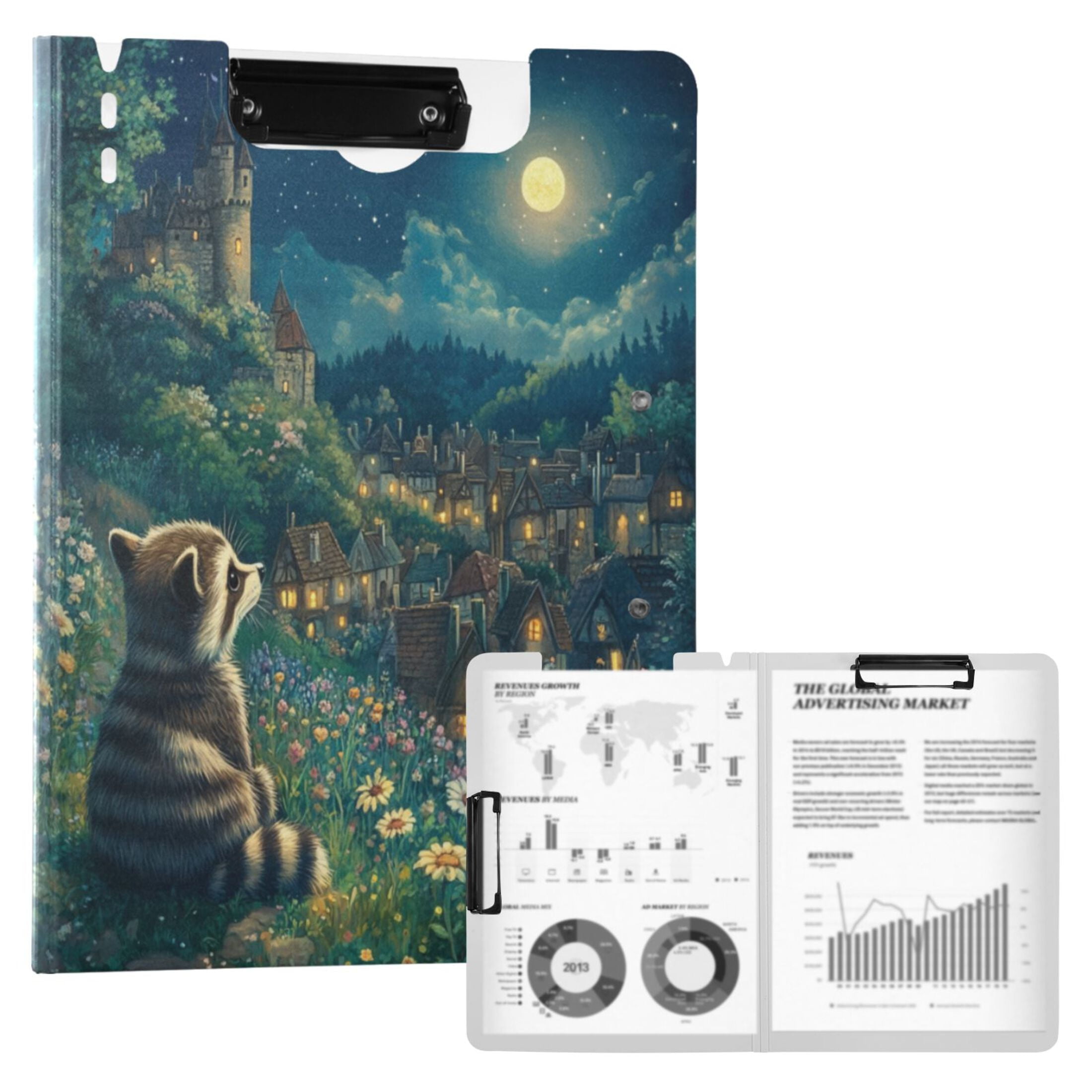 Wobogo Raccoon Journey A4 Foldable Clipboard with Horizontal and ...