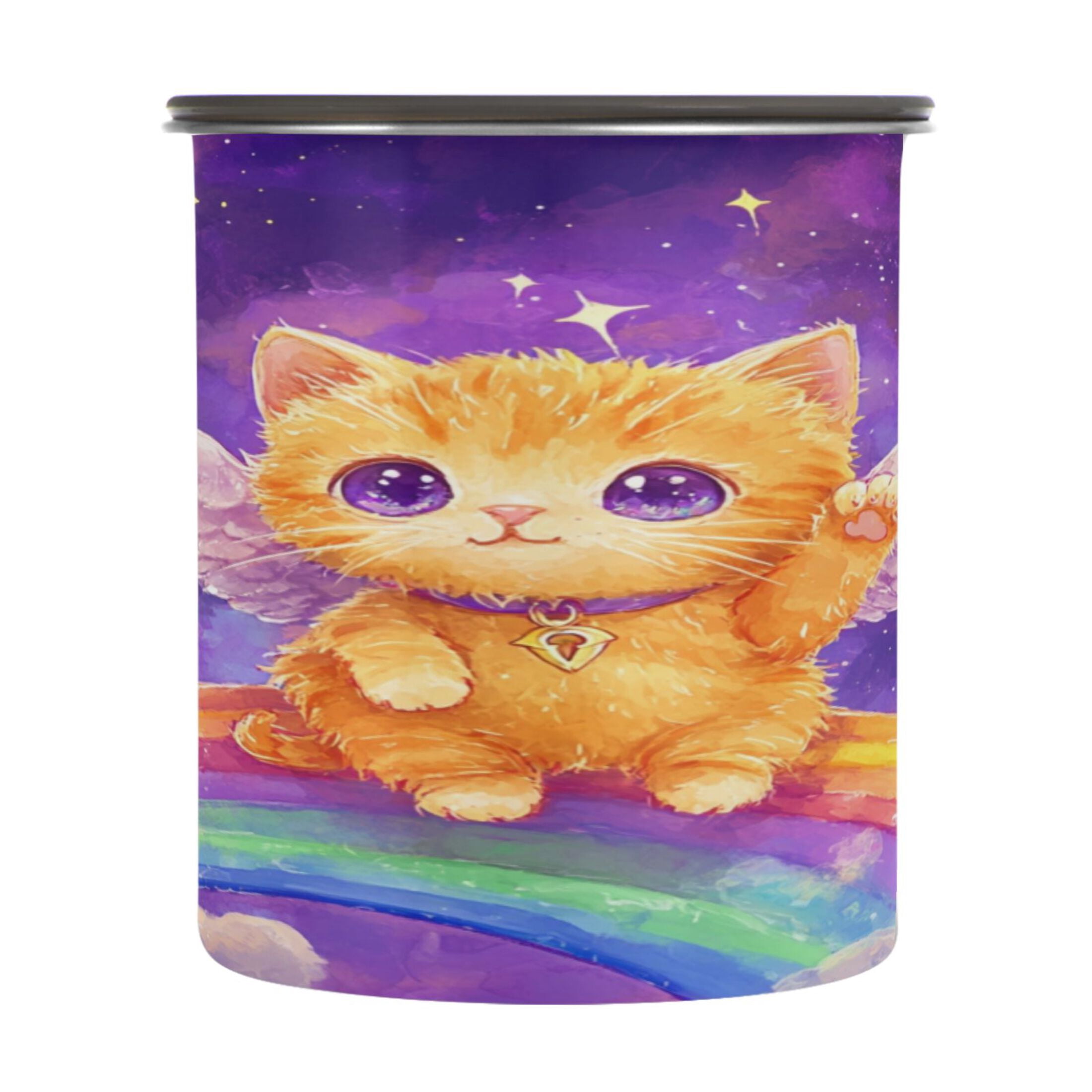 Wobogo Rainbow Angel Cat Food Storage Jars 304 Food Grade Stainless ...