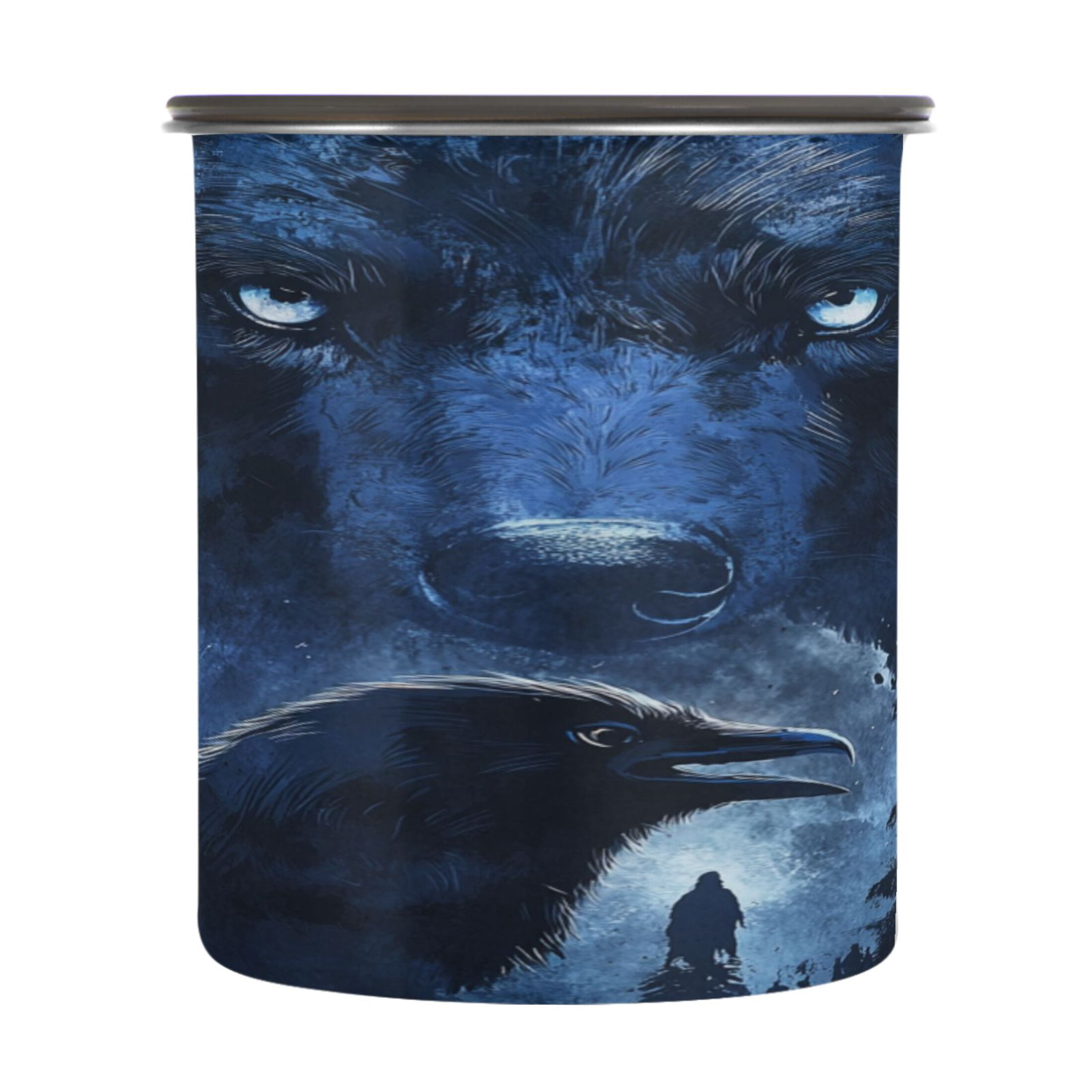 Wobogo Raven Wolf in The Moonlight Food Storage Jars 304 Food Grade ...