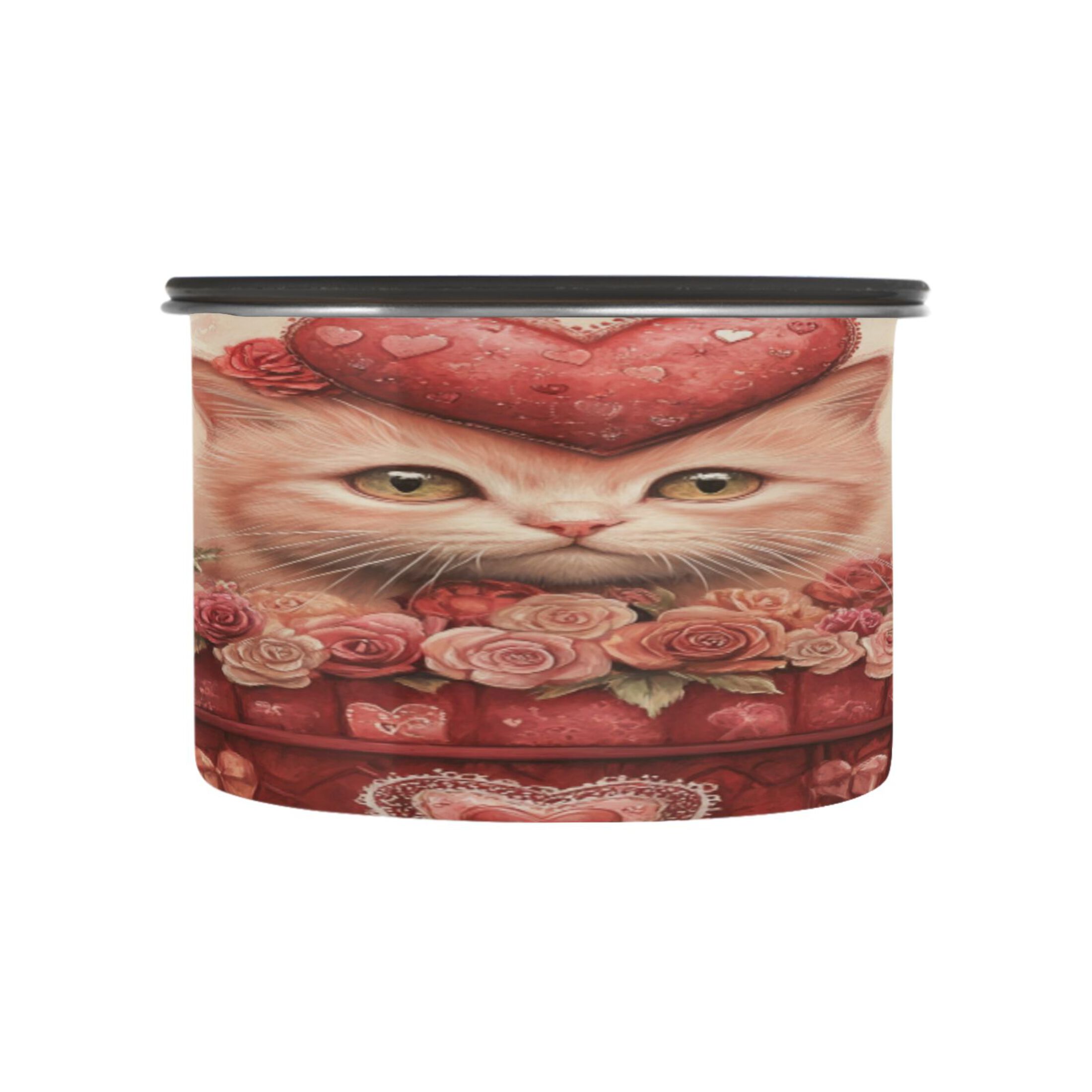 Wobogo Red Basket Cat Food Storage Jars 304 Food Grade Stainless Steel ...