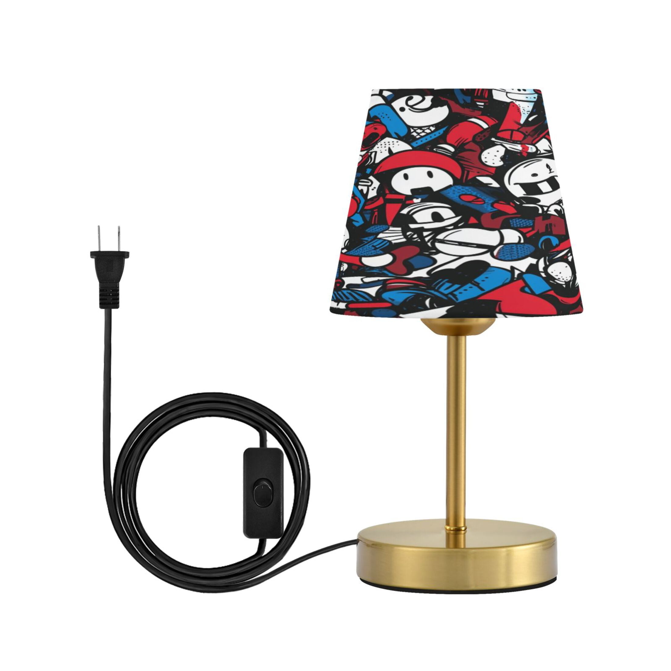 Wobogo Red Blue Graffiti Pattern Table Lamps Three-channel Adjustable ...