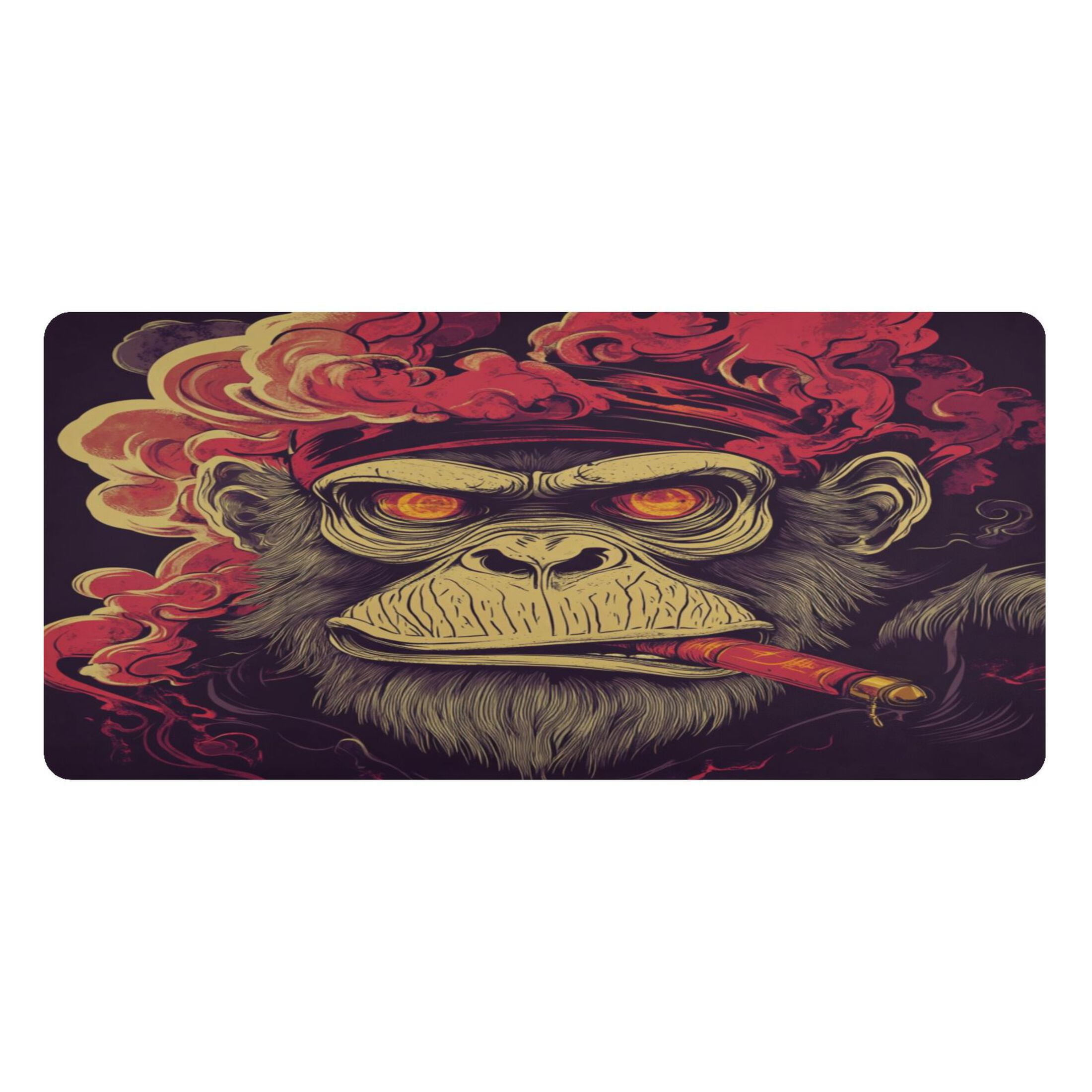 Wobogo Red Eyes Orangutan Pattern Gaming Mouse Pad Non-slip Leather ...