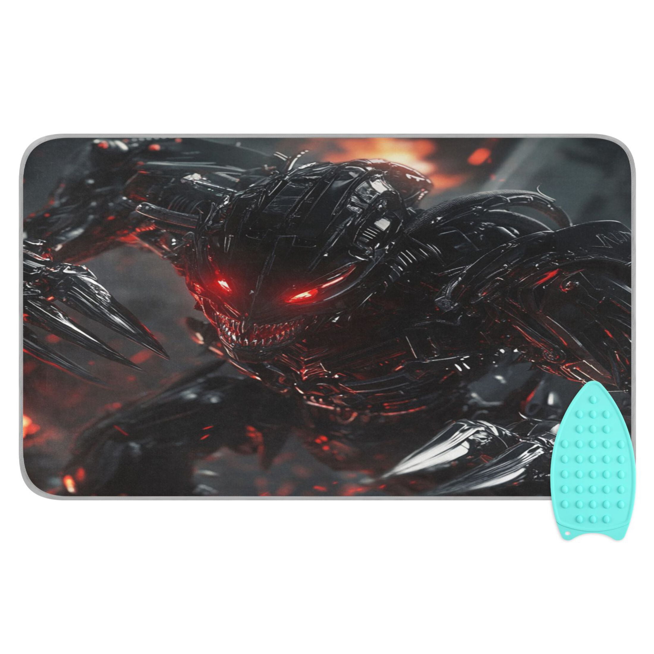 Wobogo Red Eyes Robot Ironing Mat Blanket Quilted Washer Dryer Heat ...
