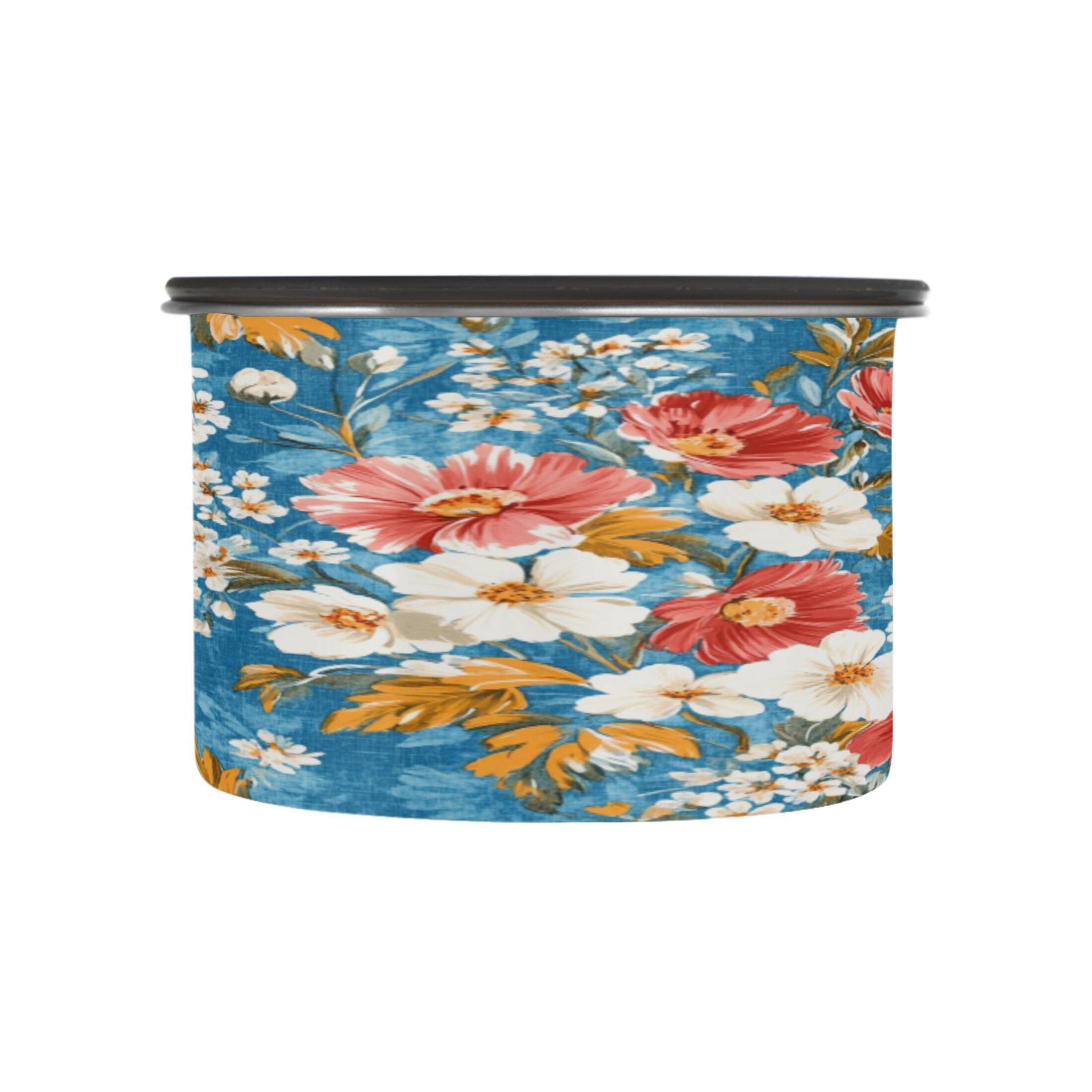 Wobogo Red and White Nostalgic Flowers Food Storage Jars 304 Food Grade Stainless Steel ...