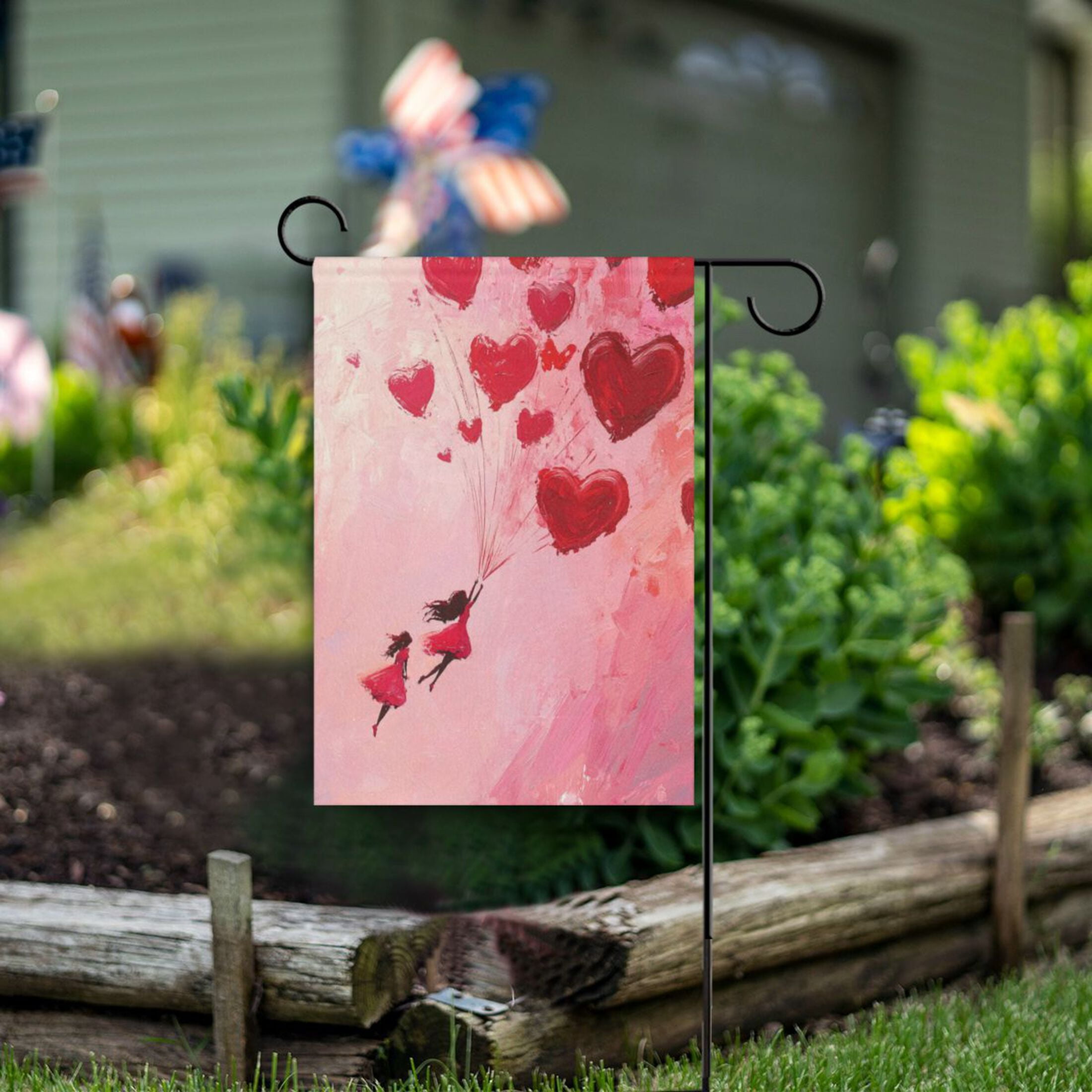 Wobogo Release Red Heart Balloon Garden Flag 12×18 Inch Double Sided ...