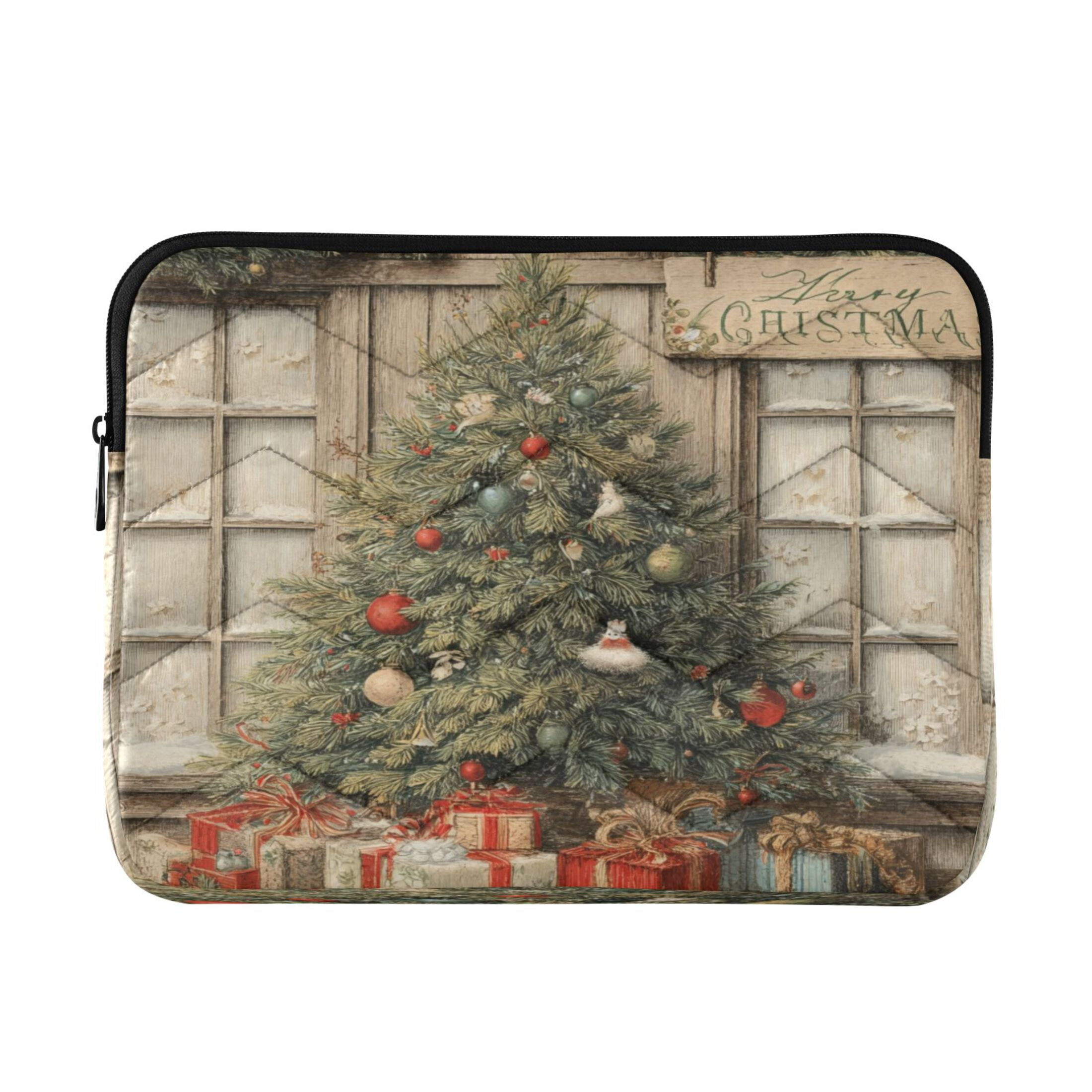 Wobogo Retro Christmas Tree Laptop Sleeve 13.4 inch Lightweight Zipper ...