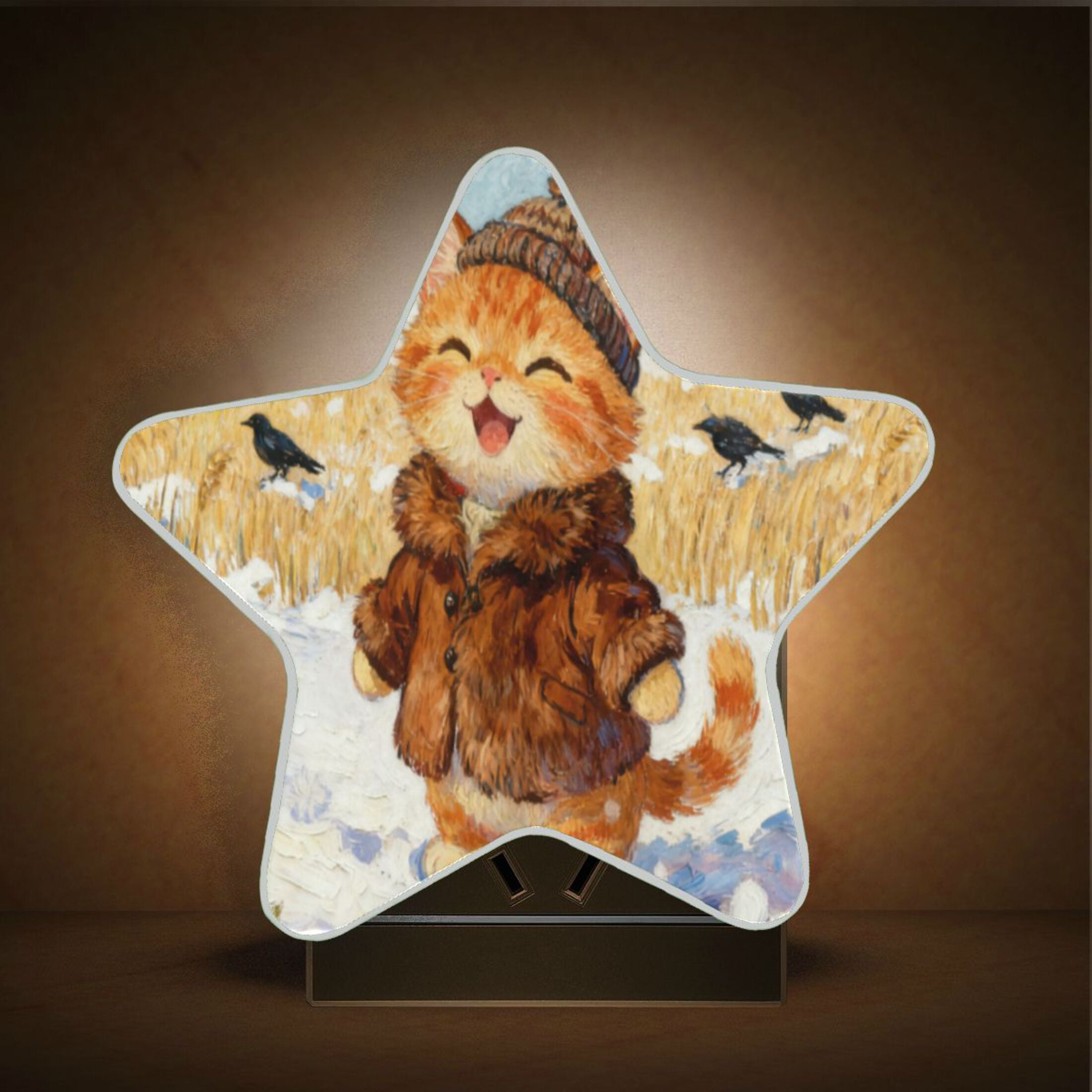 Wobogo Rice Field Kittens LED Star Night Light 0.2 Watt Wall Plug Dusk ...