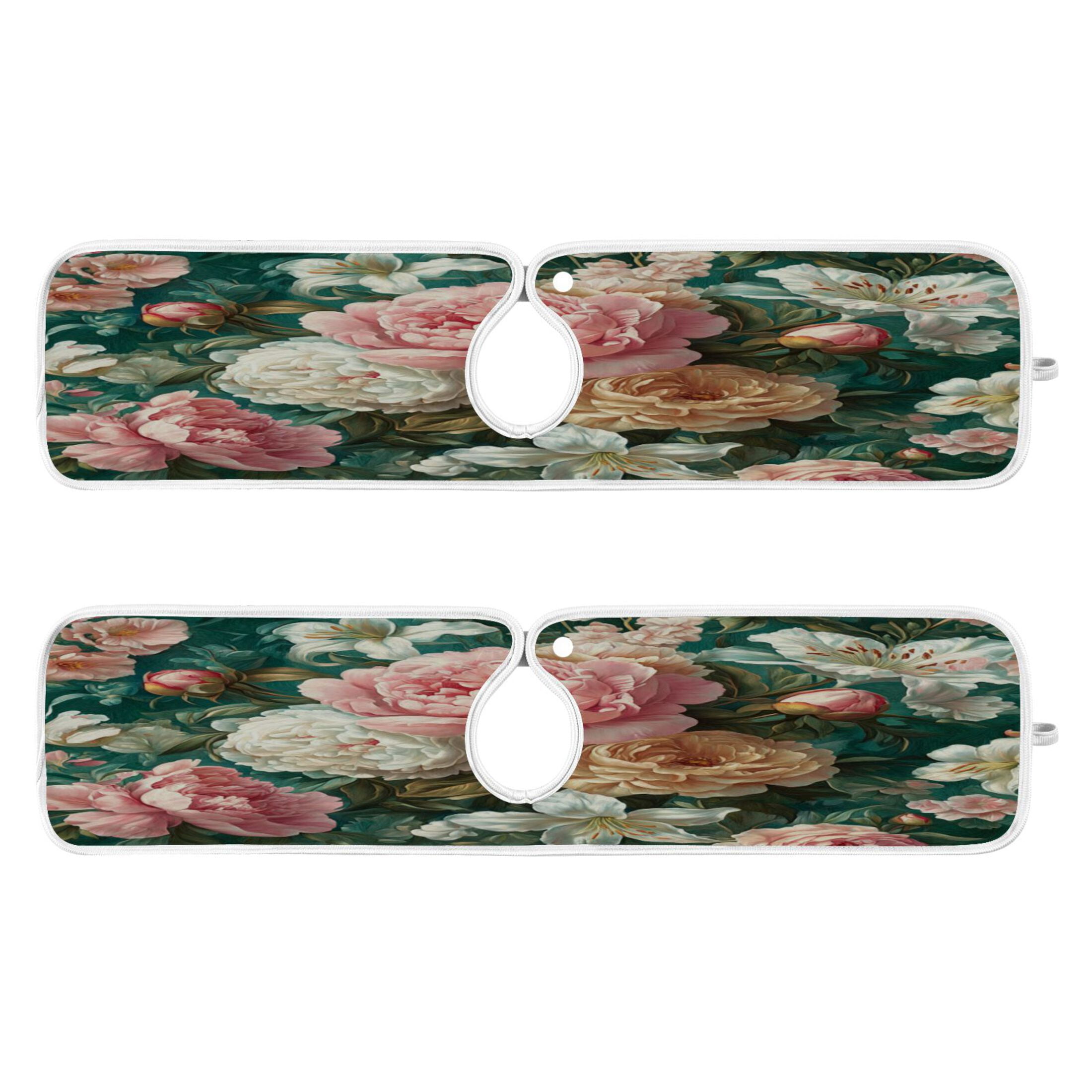 Wobogo Rococo Floral Faucet Drying Mat Set of 2 Sponge Material Absorbs ...