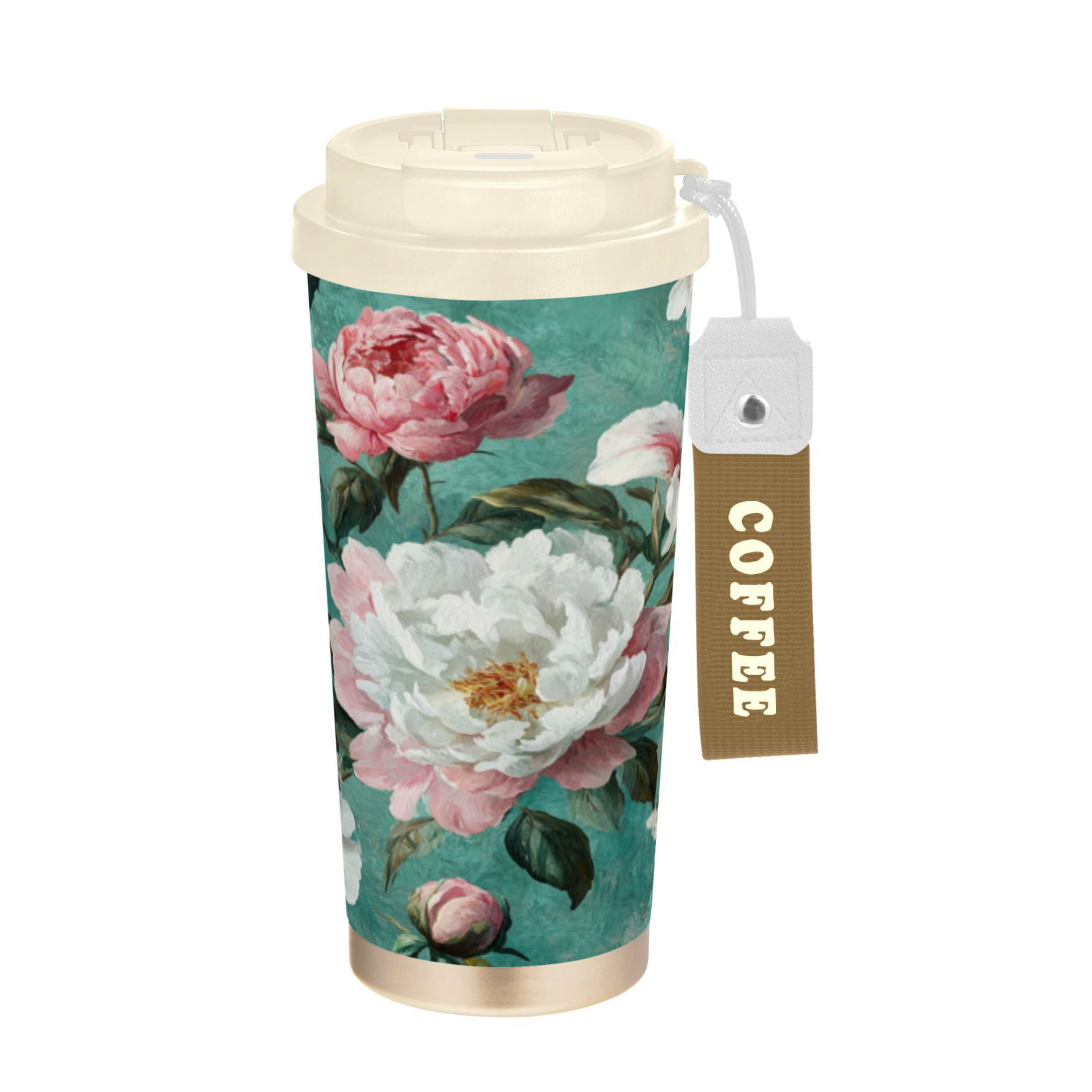 Wobogo Rococo Florals Double Drinking Coffee Cup Insulated Mug with ...