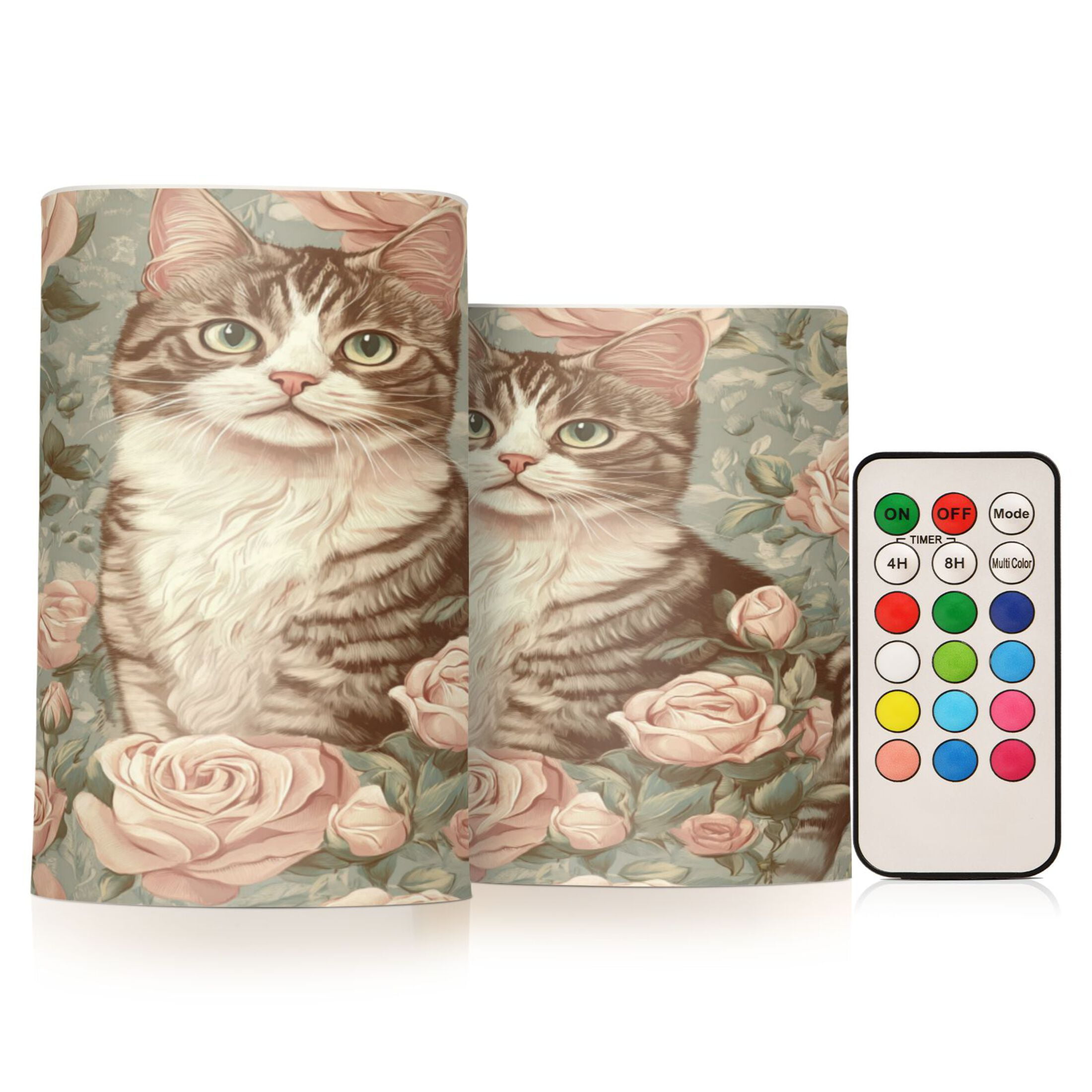 Wobogo Rose Civet Cat Combo Flameless Flickering Candle Light with ...
