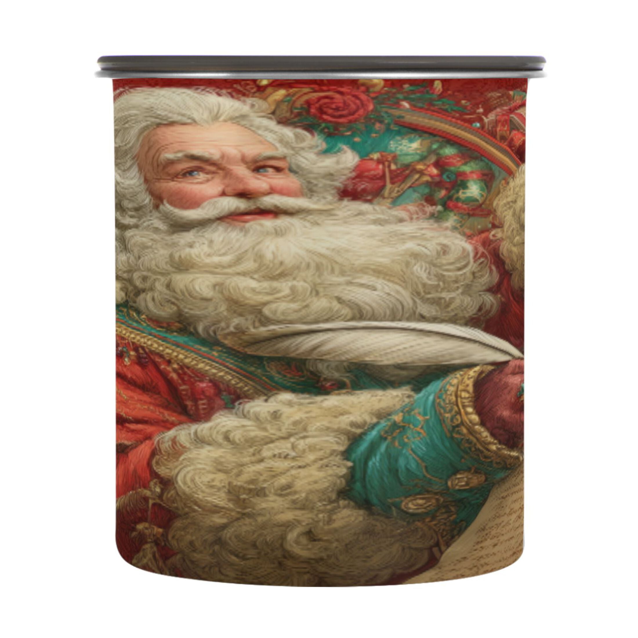 Wobogo Santa Claus Writing Illustration Food Storage Jars 304 Food ...