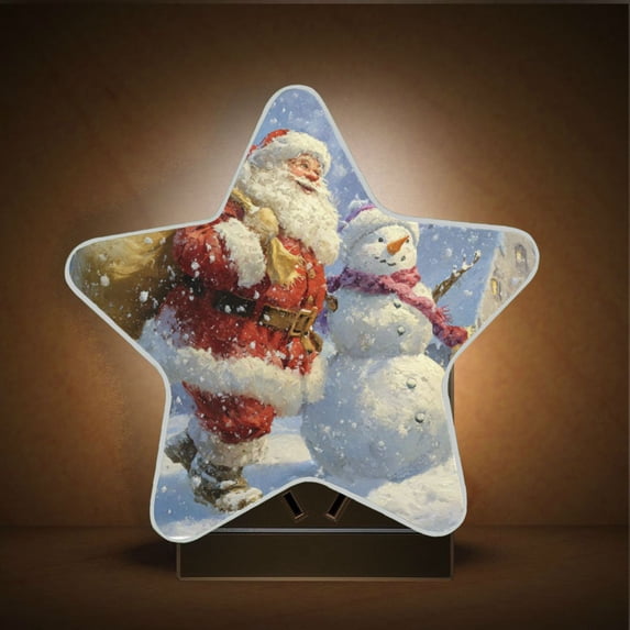 Wobogo Santa Claus and Snowman LED Star Night Light 0.2 Watt Wall Plug ...