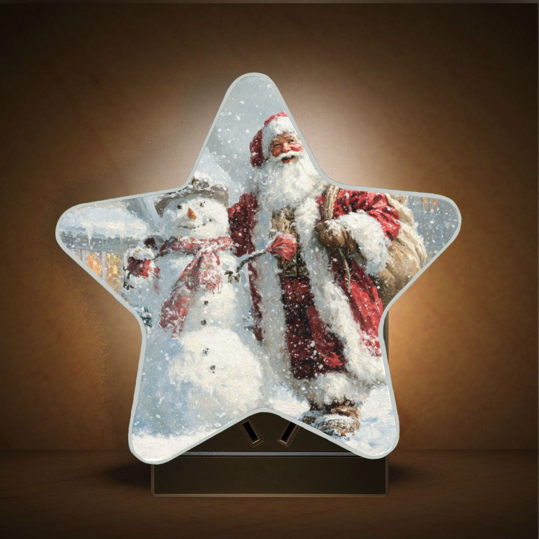 Wobogo Santa Claus and Snowmen LED Star Night Light 0.2 Watt Wall Plug ...