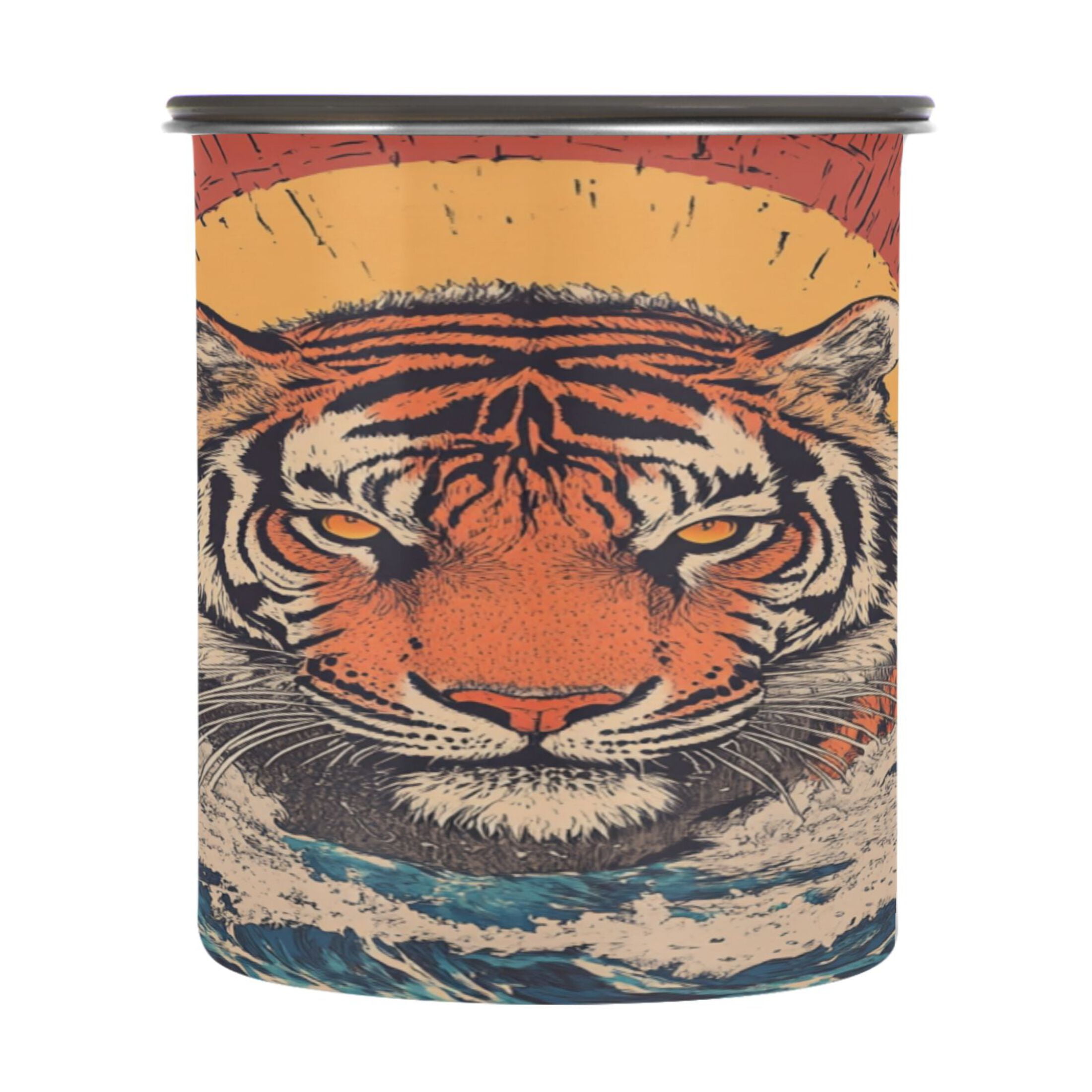 Wobogo Sea Sunrise Tiger Pattern Food Storage Jars 304 Food Grade ...