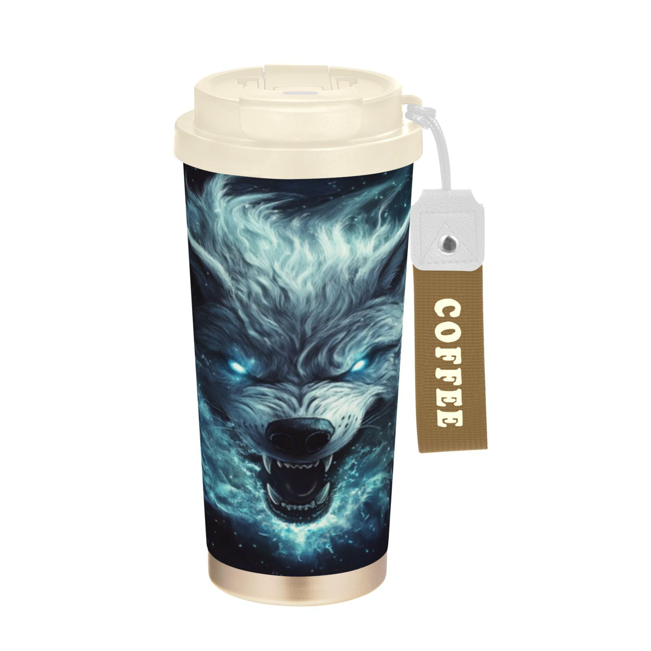 Wobogo Show Ferocity Wolf Double Drinking Coffee Cup Insulated Mug with ...