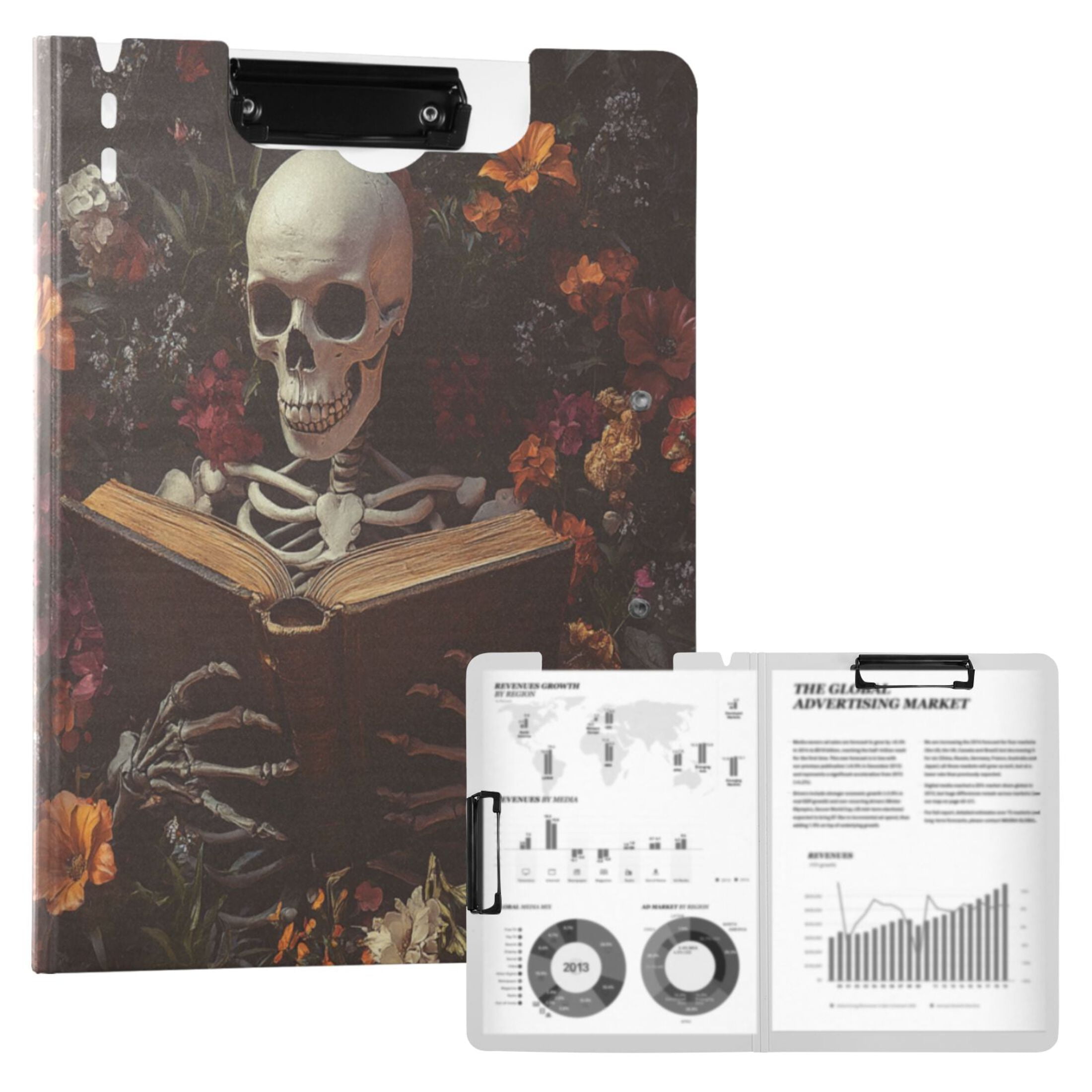 Wobogo Skeleton Reading A4 Foldable Clipboard with Horizontal and ...
