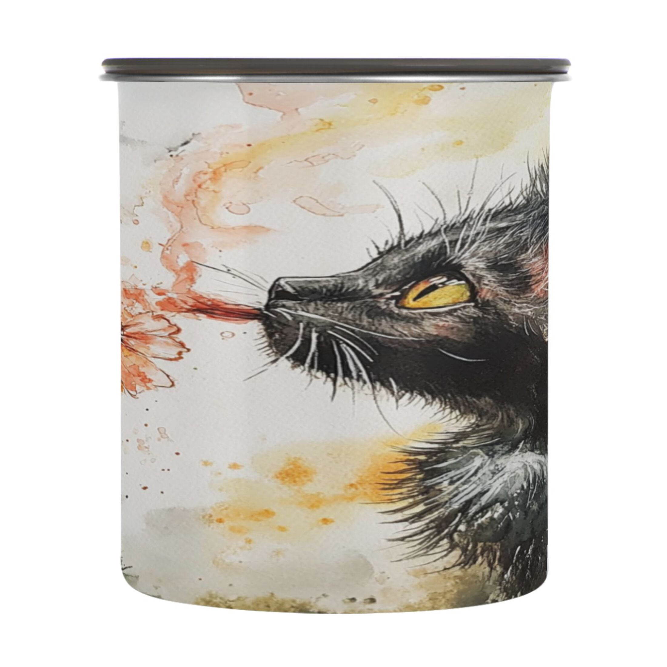 Wobogo Skinny Black Cat Food Storage Jars 304 Food Grade Stainless ...