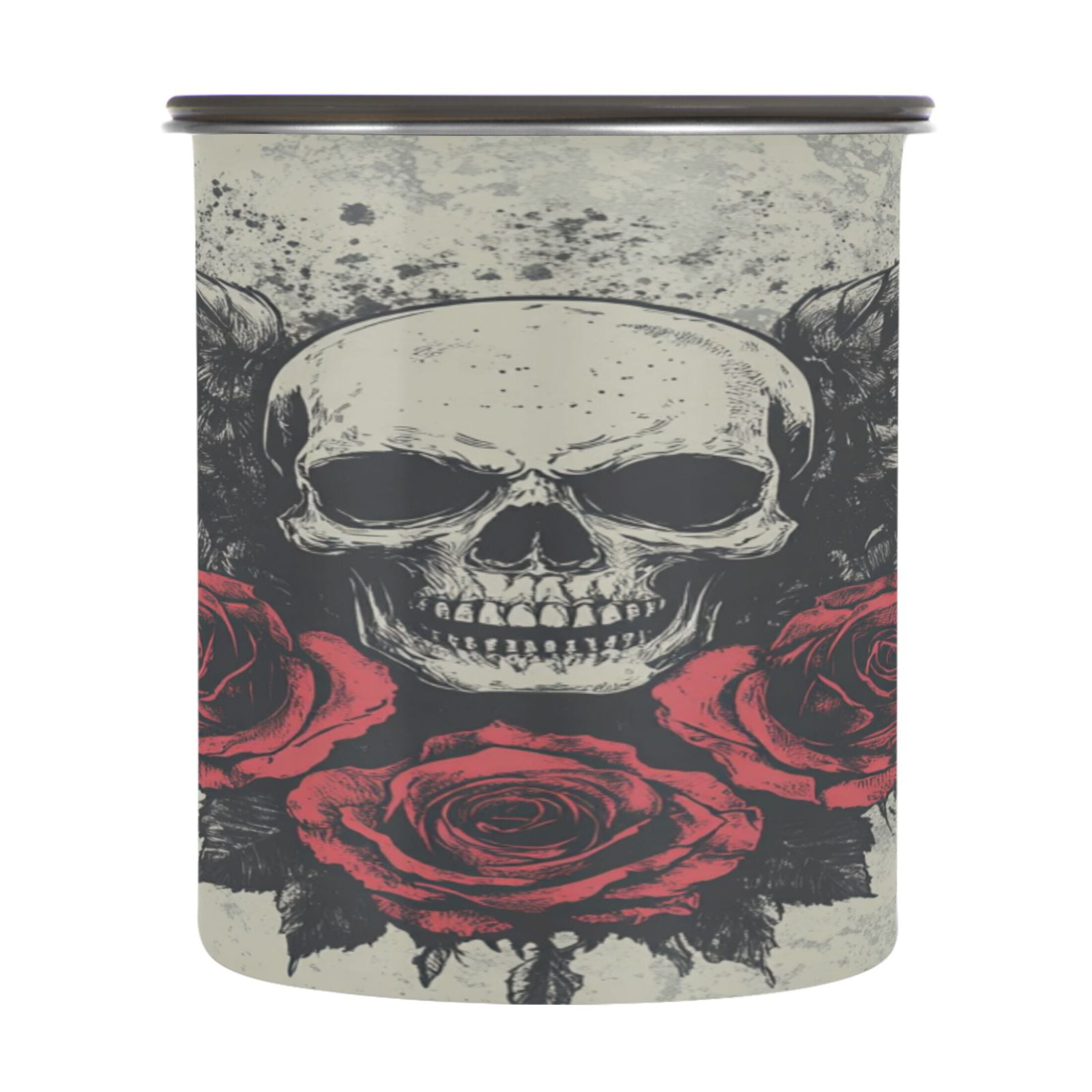 Wobogo Skull Wings Rose Grunge Style Food Storage Jars 304 Food Grade ...