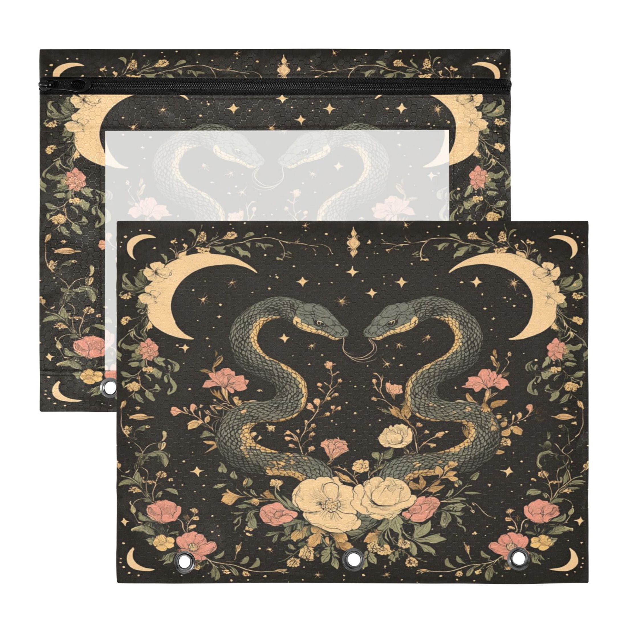 Wobogo Snakes Entwining Vines A4 Size Clear Polyester File Pocket Set ...