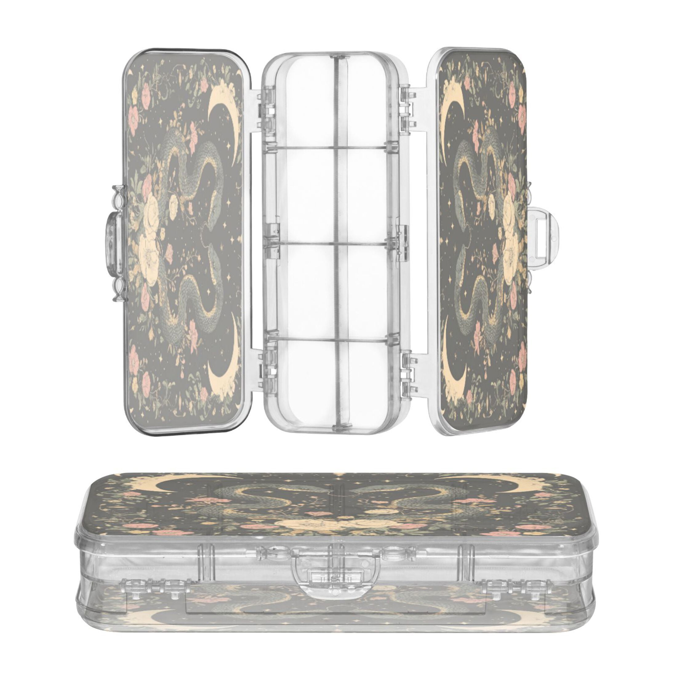 Wobogo Snakes Entwining Vines Clear Pencil Case Plastic Pencilboxes ...