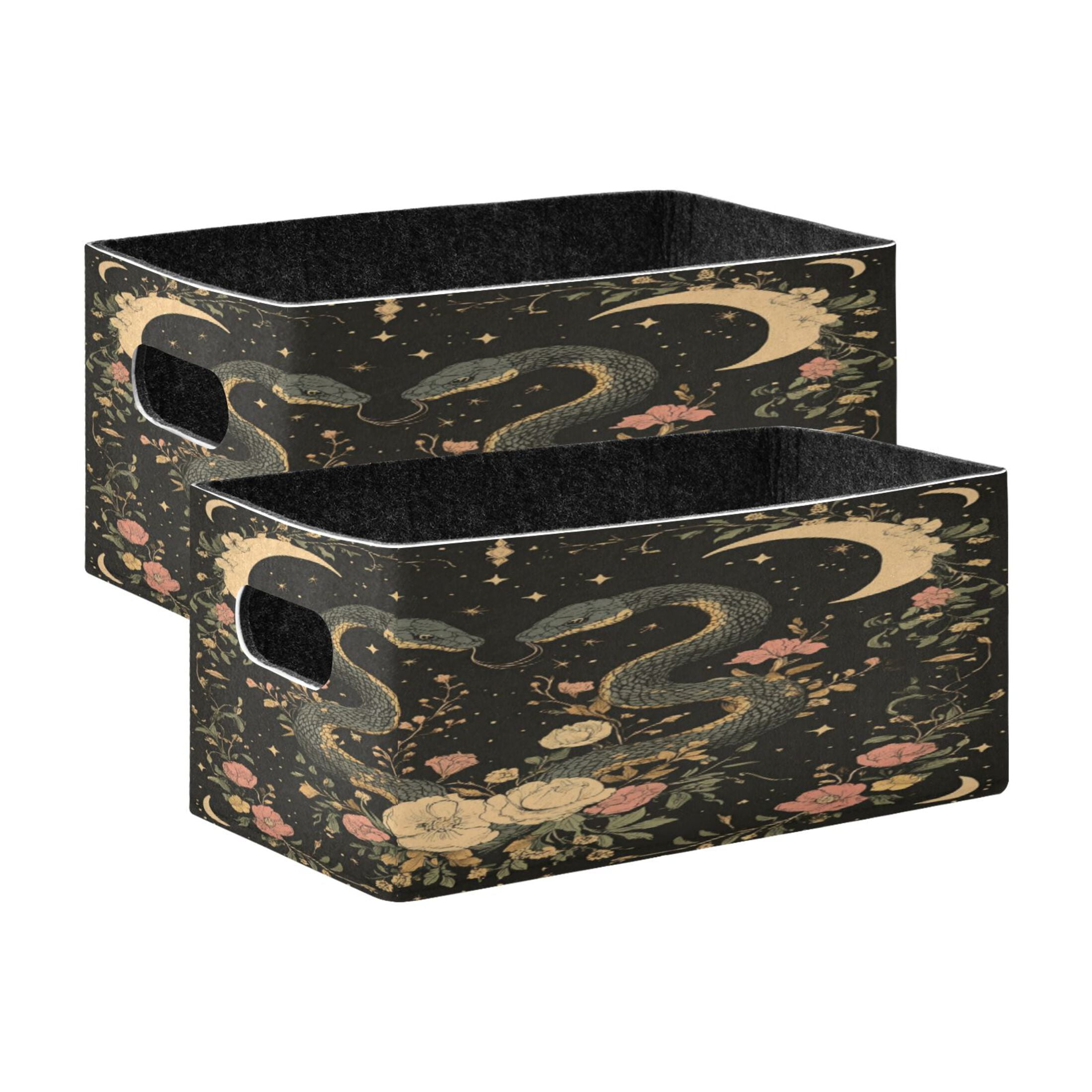 Wobogo Snakes Entwining Vines Decorative Folding Storage Basket Set of ...
