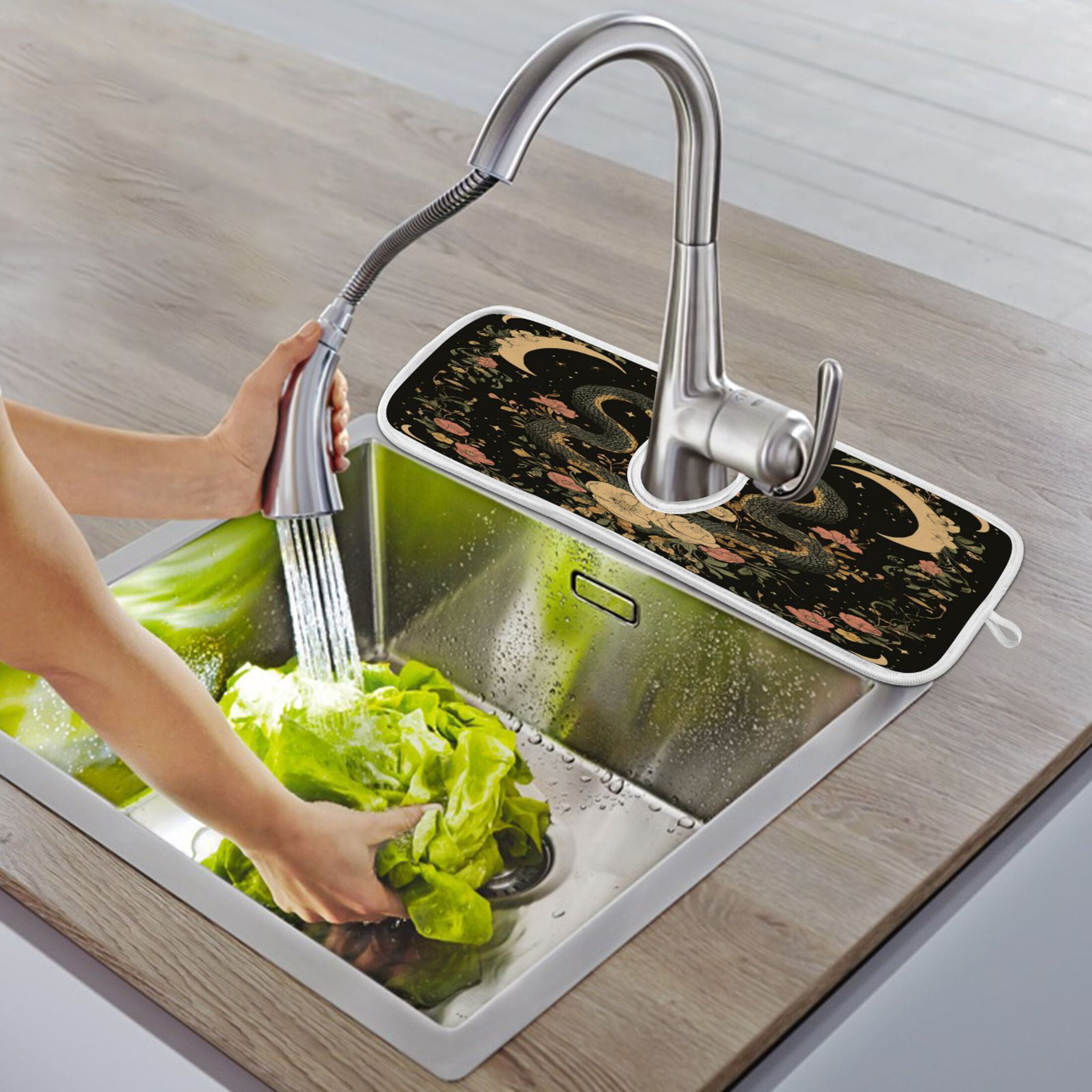 Wobogo Snakes Entwining Vines Faucet Drying Mat Set of 2 Sponge ...