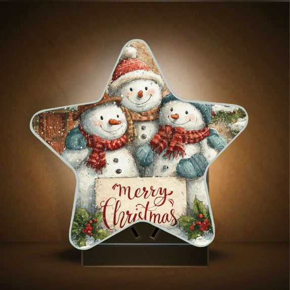 Wobogo Snowman Blessing LED Star Night Light 0.2 Watt Wall Plug Dusk to ...