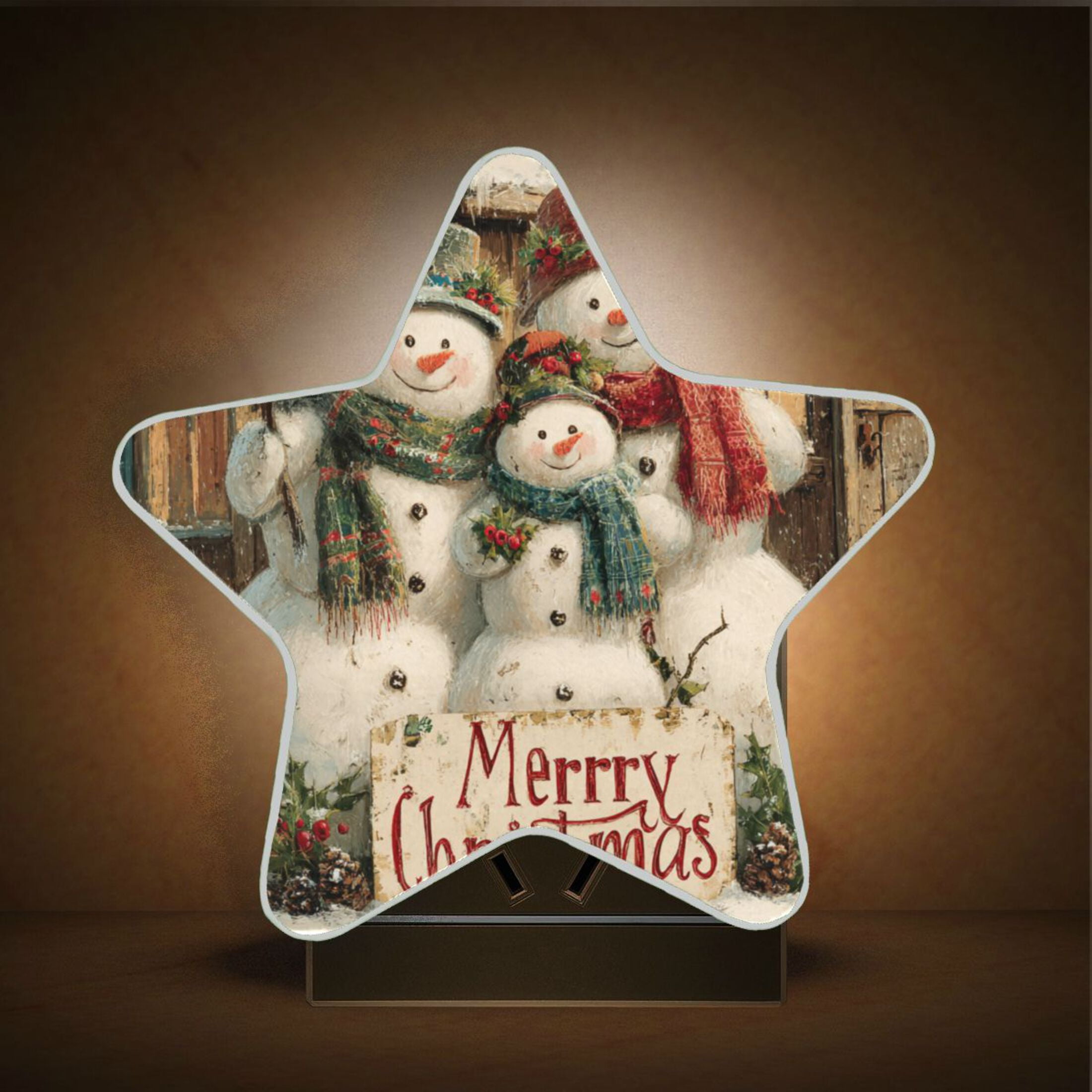 Wobogo Snowman House LED Star Night Light 0.2 Watt Wall Plug Dusk to ...