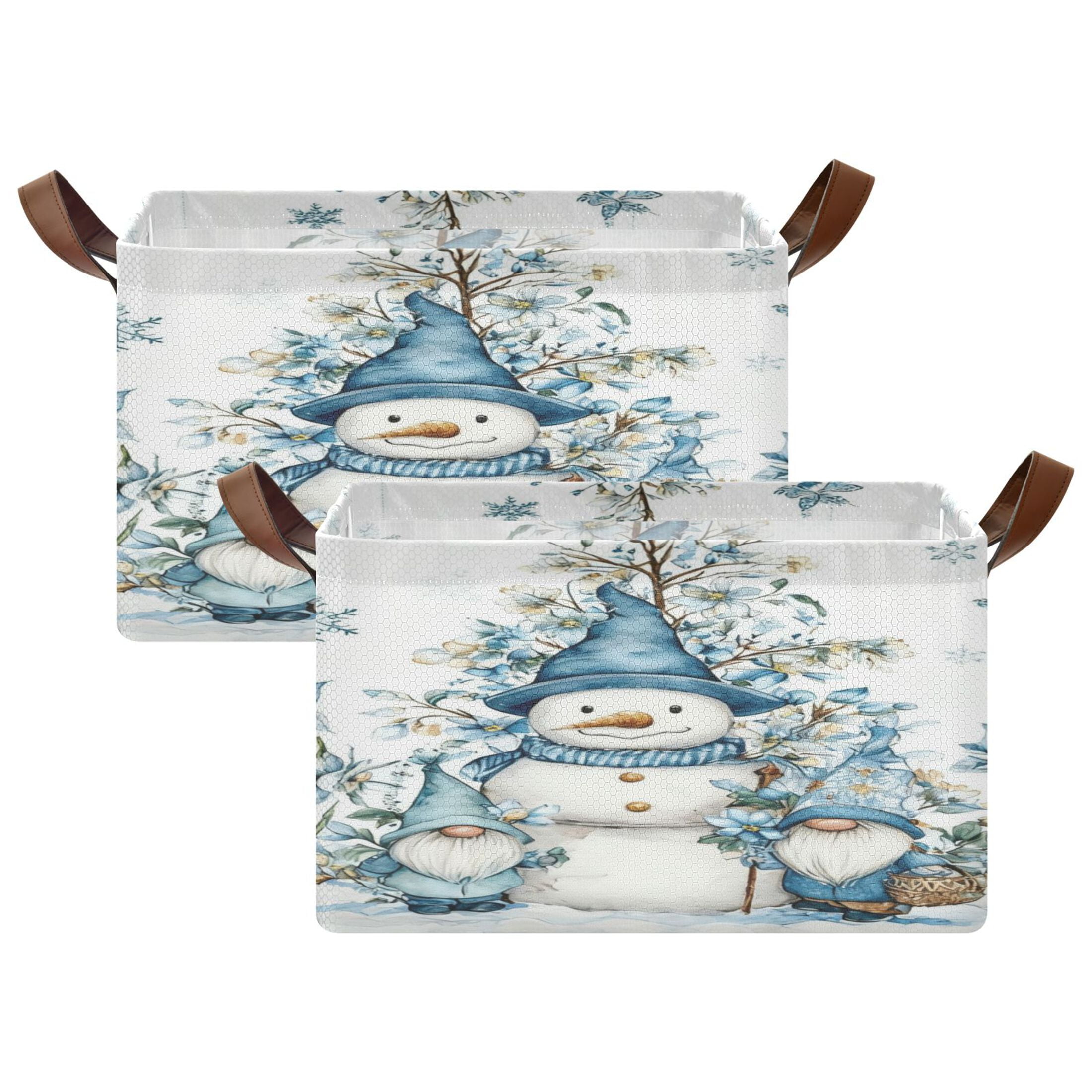 Wobogo Snowman and Dwarf Storage Basket 16.9×11.4×10in Collapsible ...