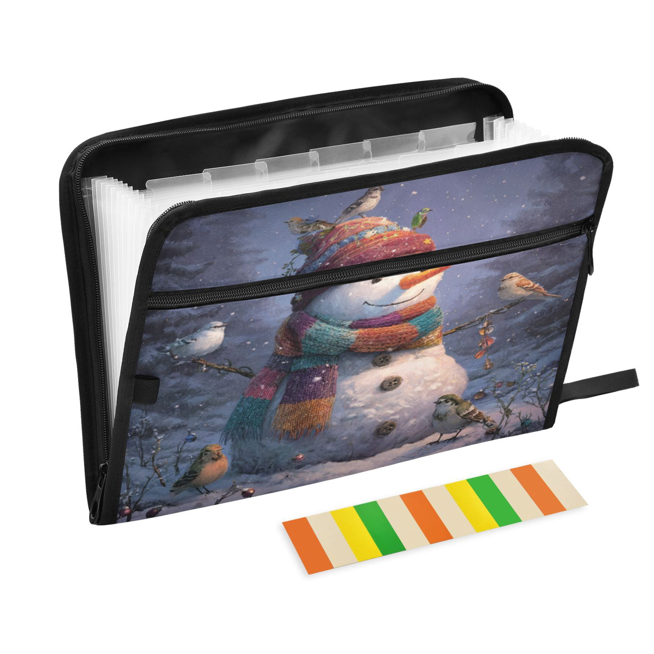 Wobogo Snowman with Birds Expanding File Folder Letter Size Accordion ...