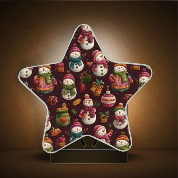 Wobogo Snowmen and Green Trees LED Star Night Light 0.2 Watt Wall Plug ...