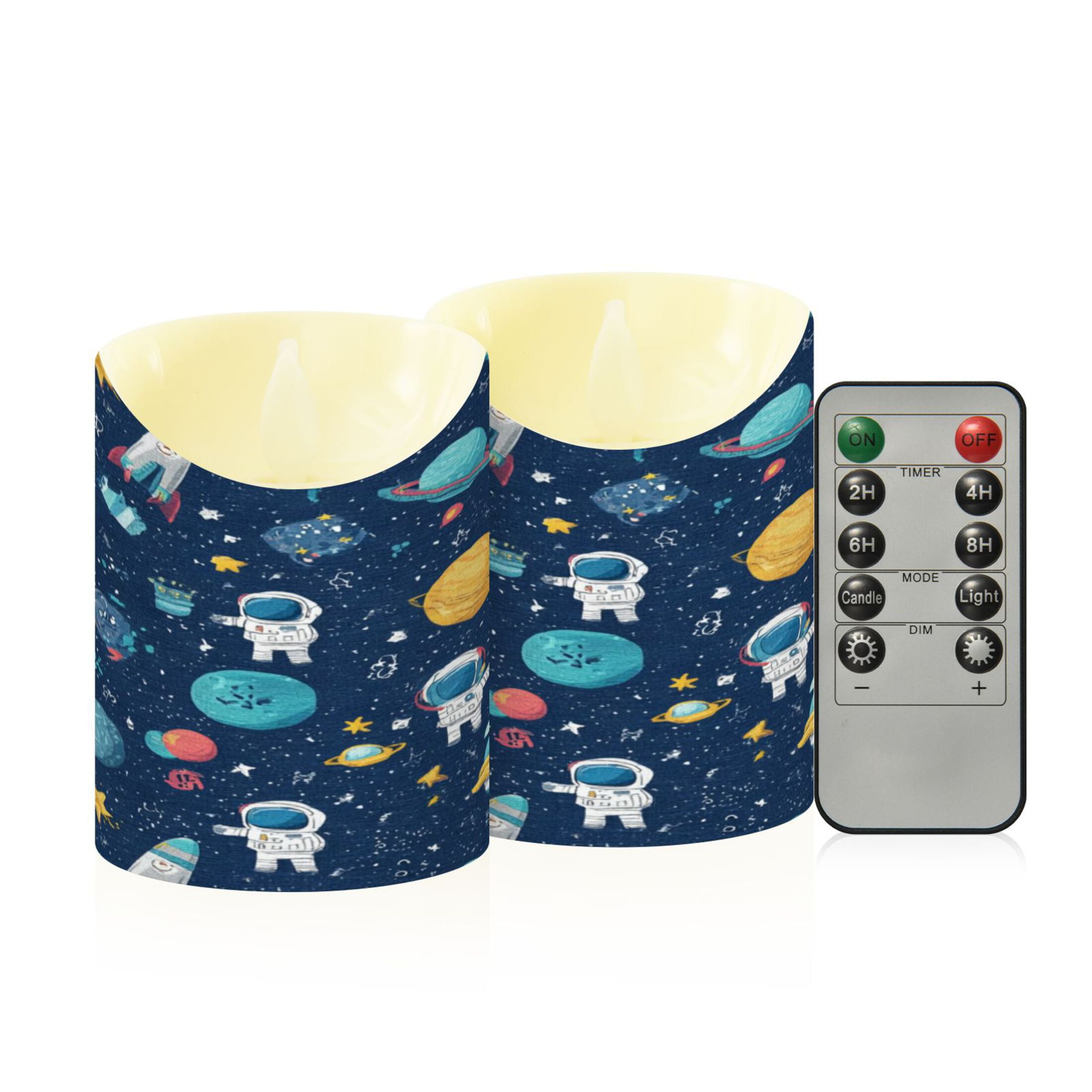 Wobogo Space Themed Flameless Candles with Remote Battery Operated ...