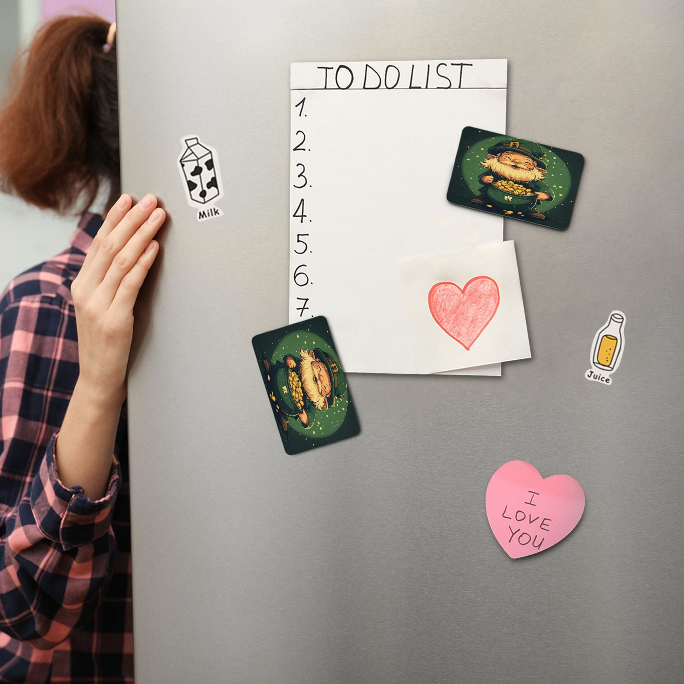 Wobogo St Patricks Dwarf Demon 2 Pcs Cute Fridge Magnet Sticker Glass ...