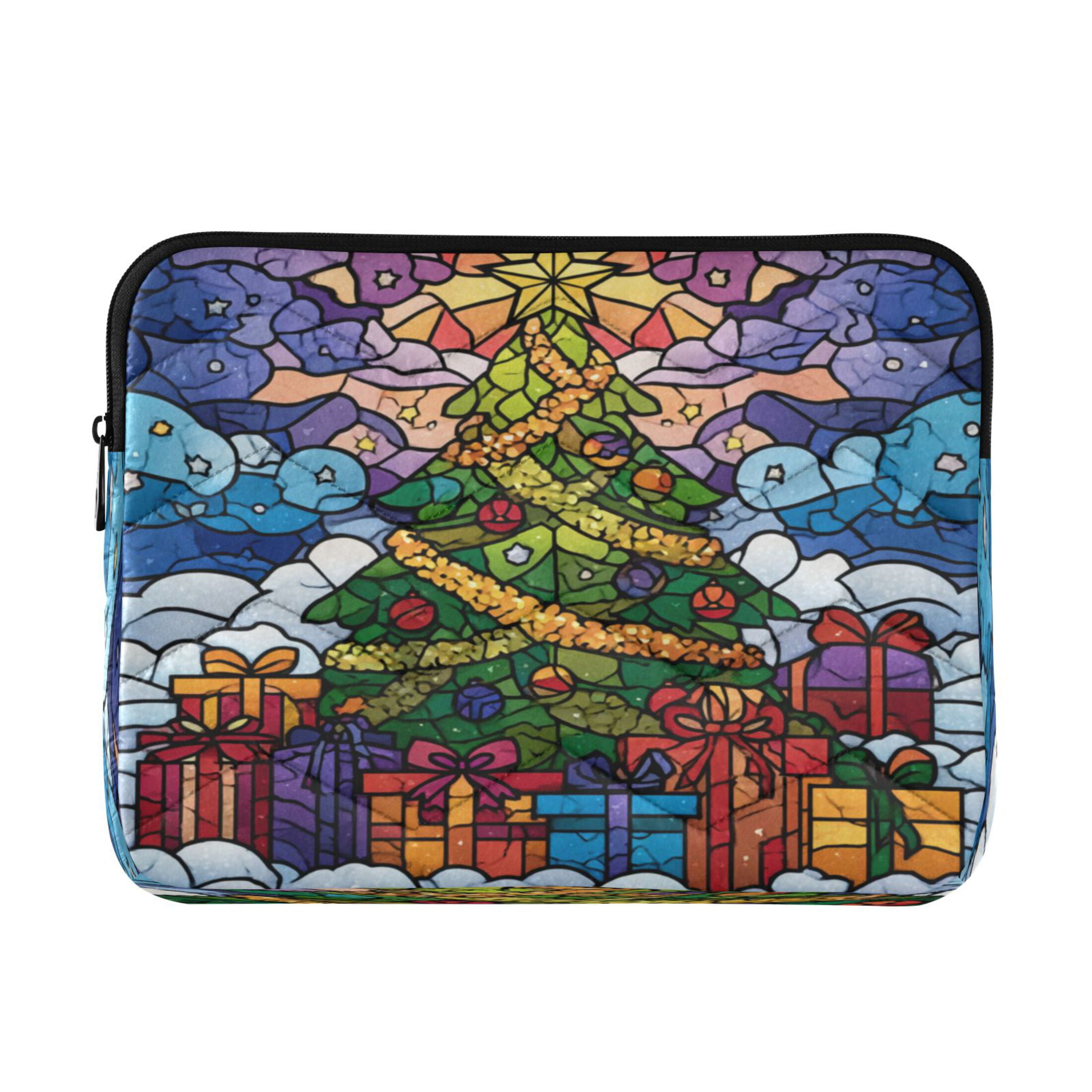 Wobogo Stained Glass Christmas Tree Laptop Sleeve 15.7 inch Lightweight ...