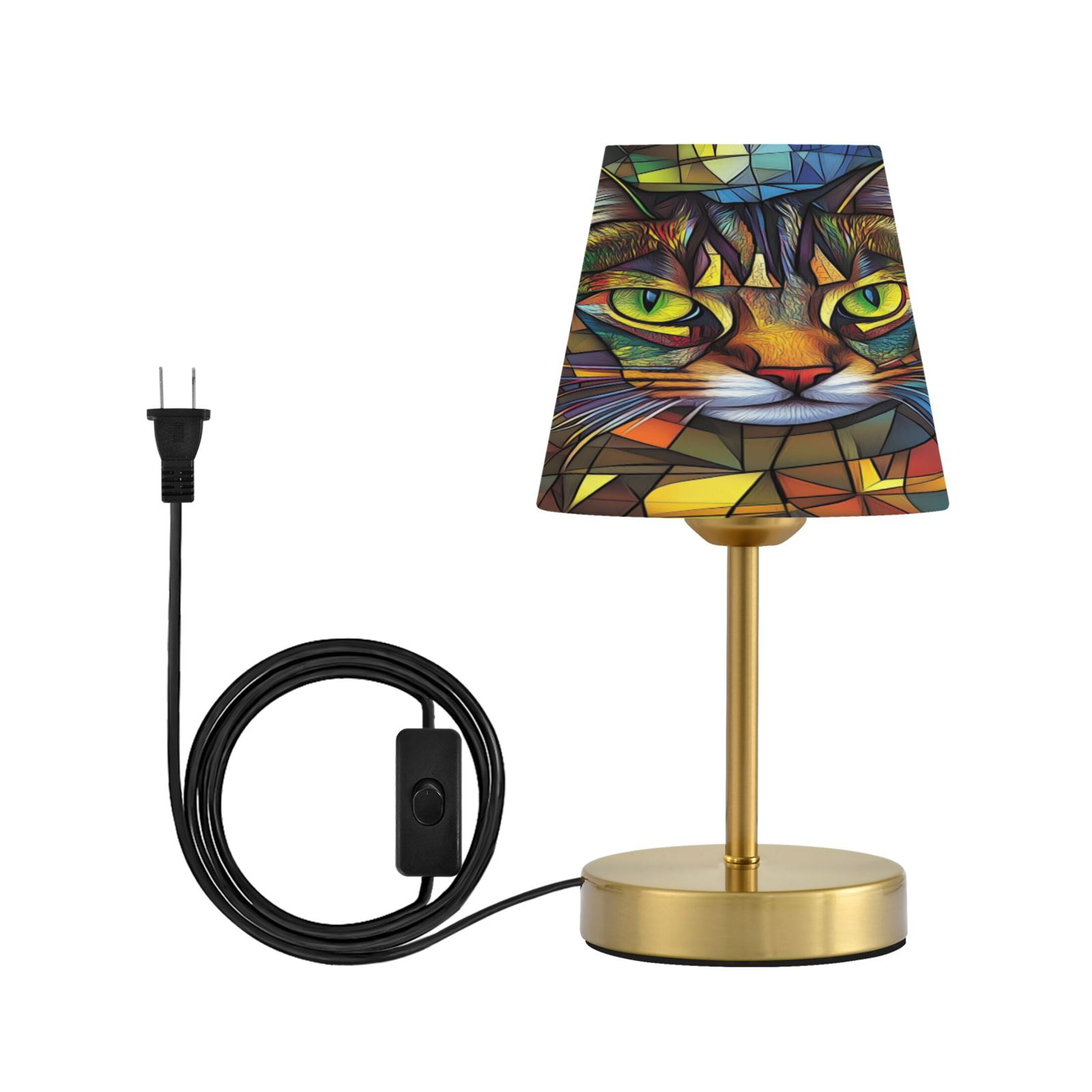 Wobogo Stained Glass Civet Cat Table Lamps Three-channel Adjustable ...