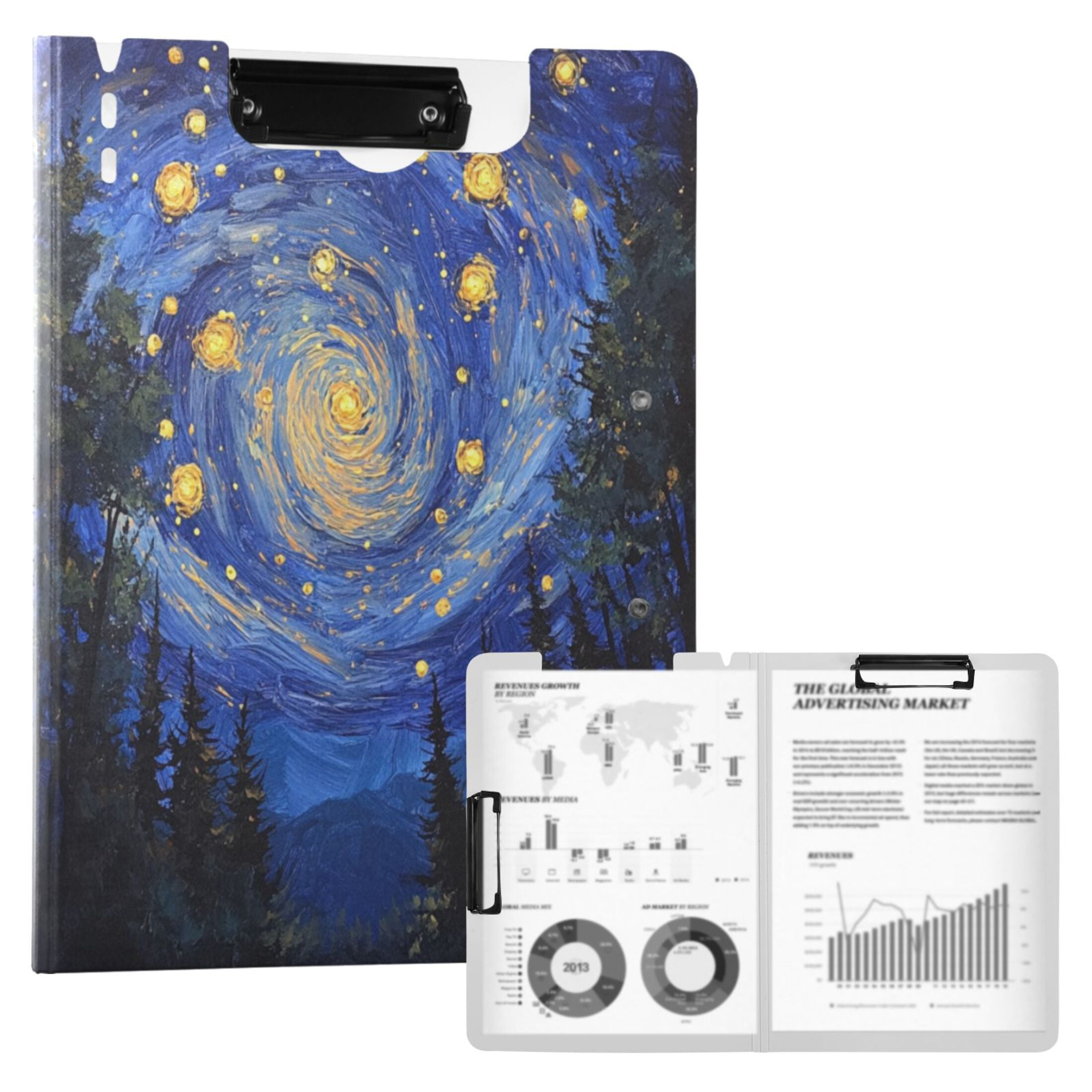 Wobogo Starry Night Sky A4 Foldable Clipboard with Horizontal and ...