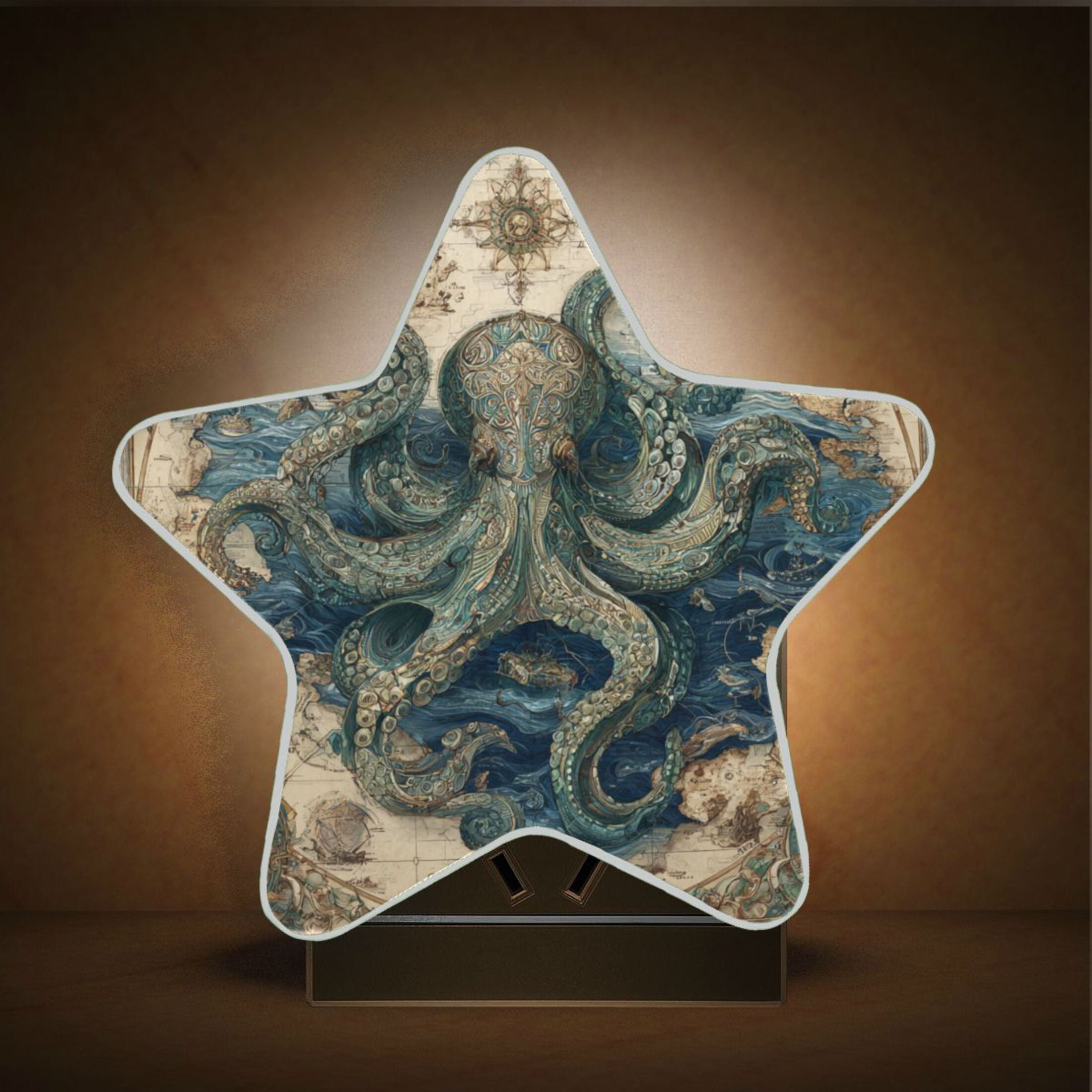 Wobogo Steam Octopus LED Star Night Light 0.2 Watt Wall Plug Dusk to ...
