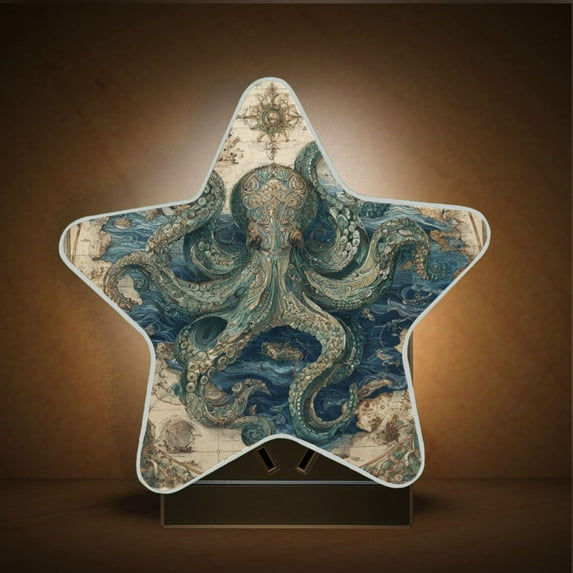 Wobogo Steam Octopus LED Star Night Light 0.2 Watt Wall Plug Dusk to ...