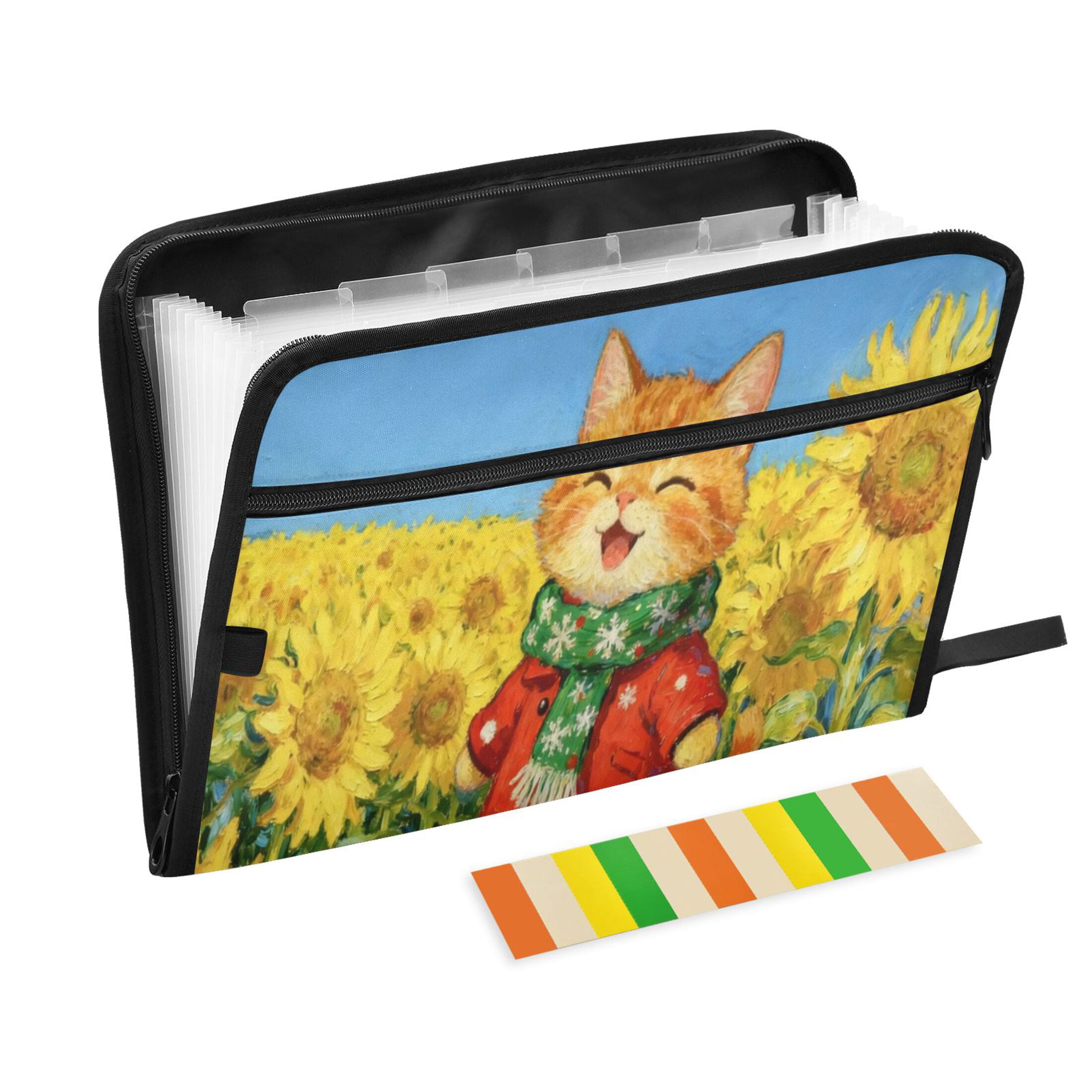 Wobogo Sunflower Plump Cat Expanding File Folder Letter Size Accordion ...